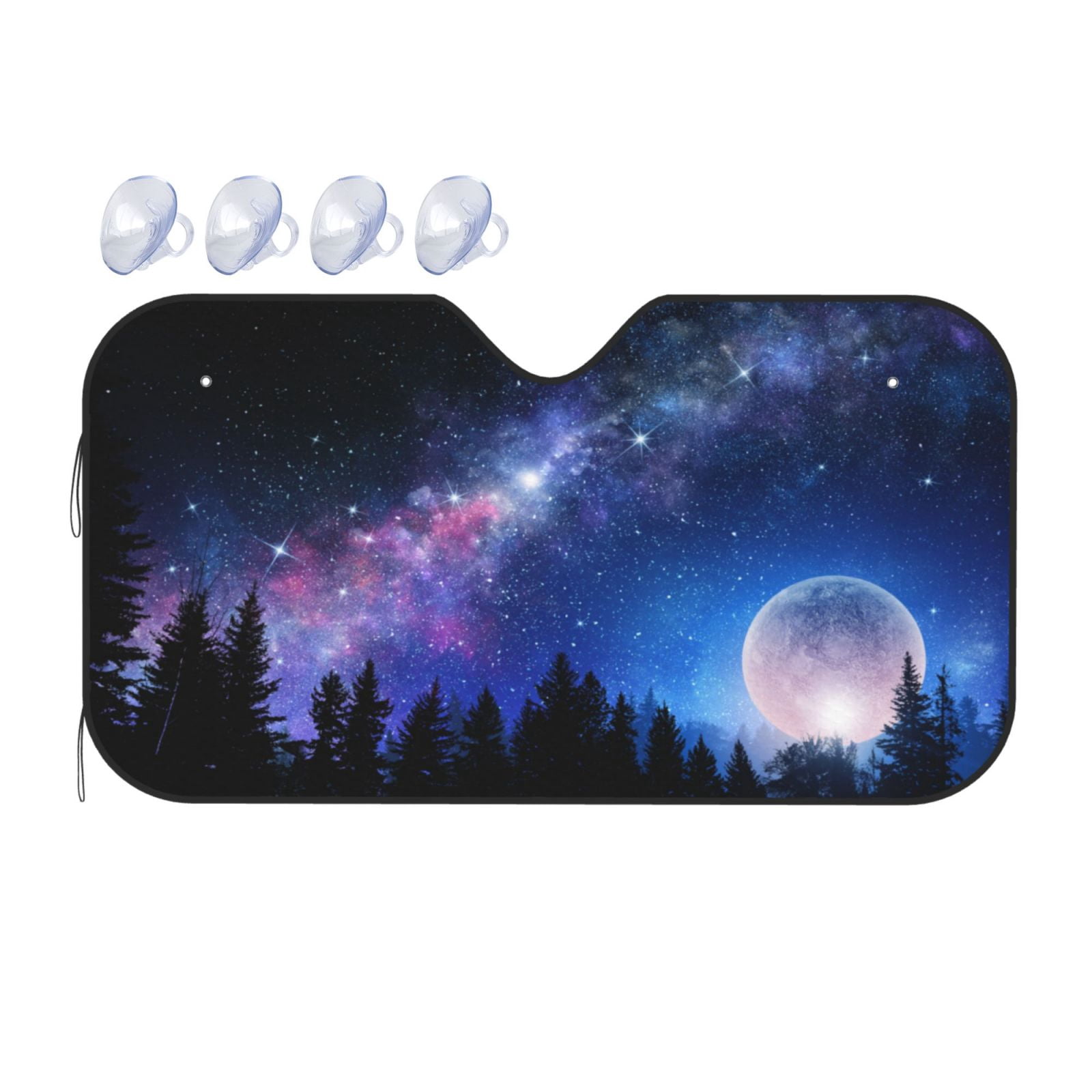 Smoaffly Full Moon Night Starry Sky Car Windshield Sunshade Skeleton ...