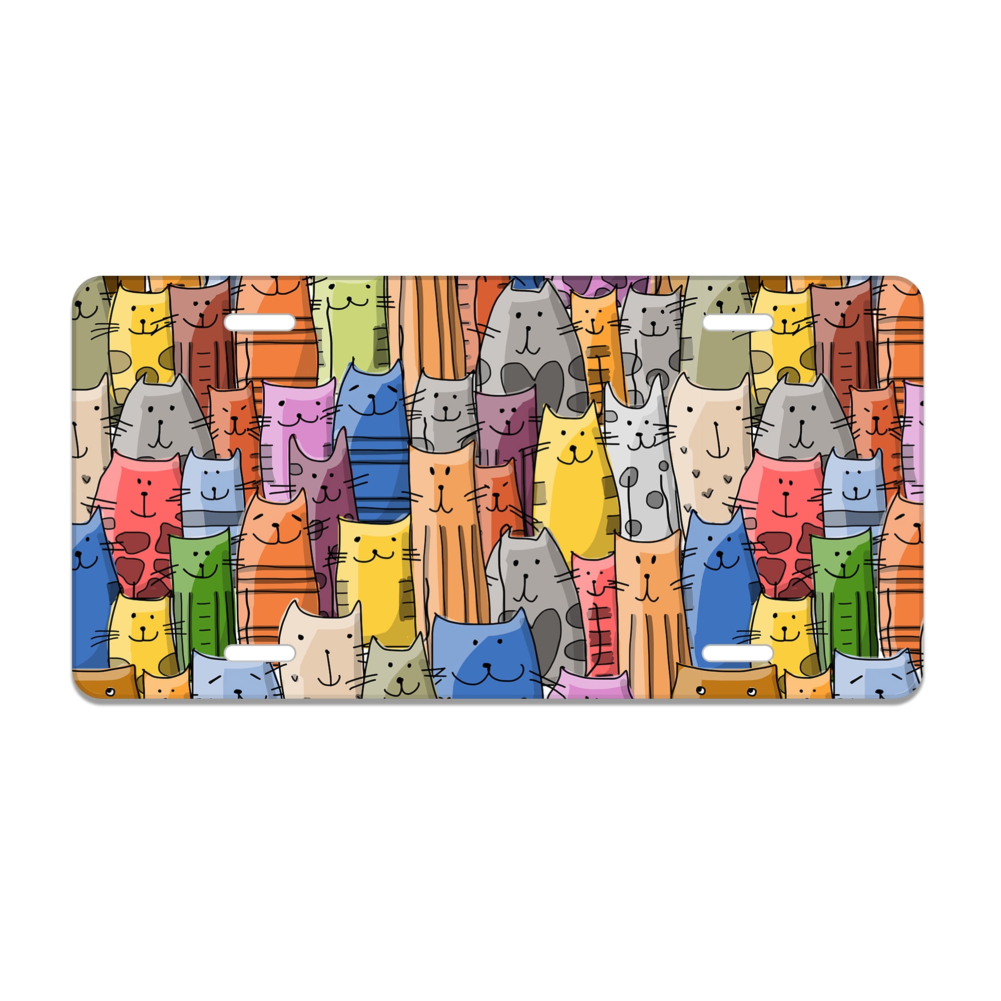 Smoaffly Funny Cats License Plate Decorative Car Front License Plate ...