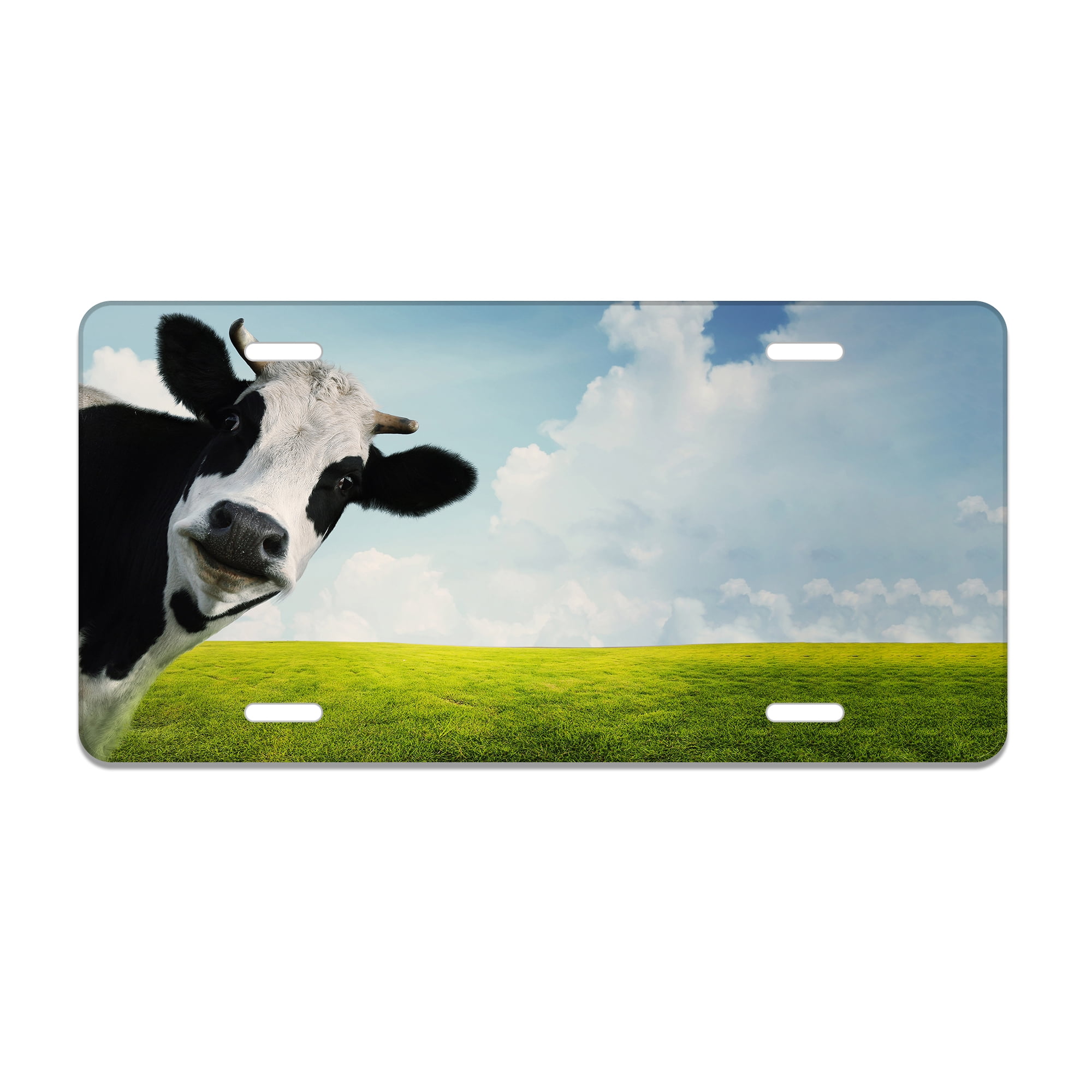 Smoaffly Funny Cow License Plate Decorative Car Front, Metal Car Plate ...