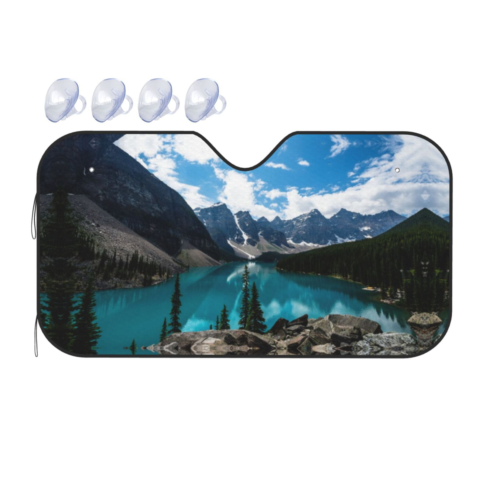 Smoaffly Glacial Mountains Forest Car Windshield Sunshade Skeleton Car ...