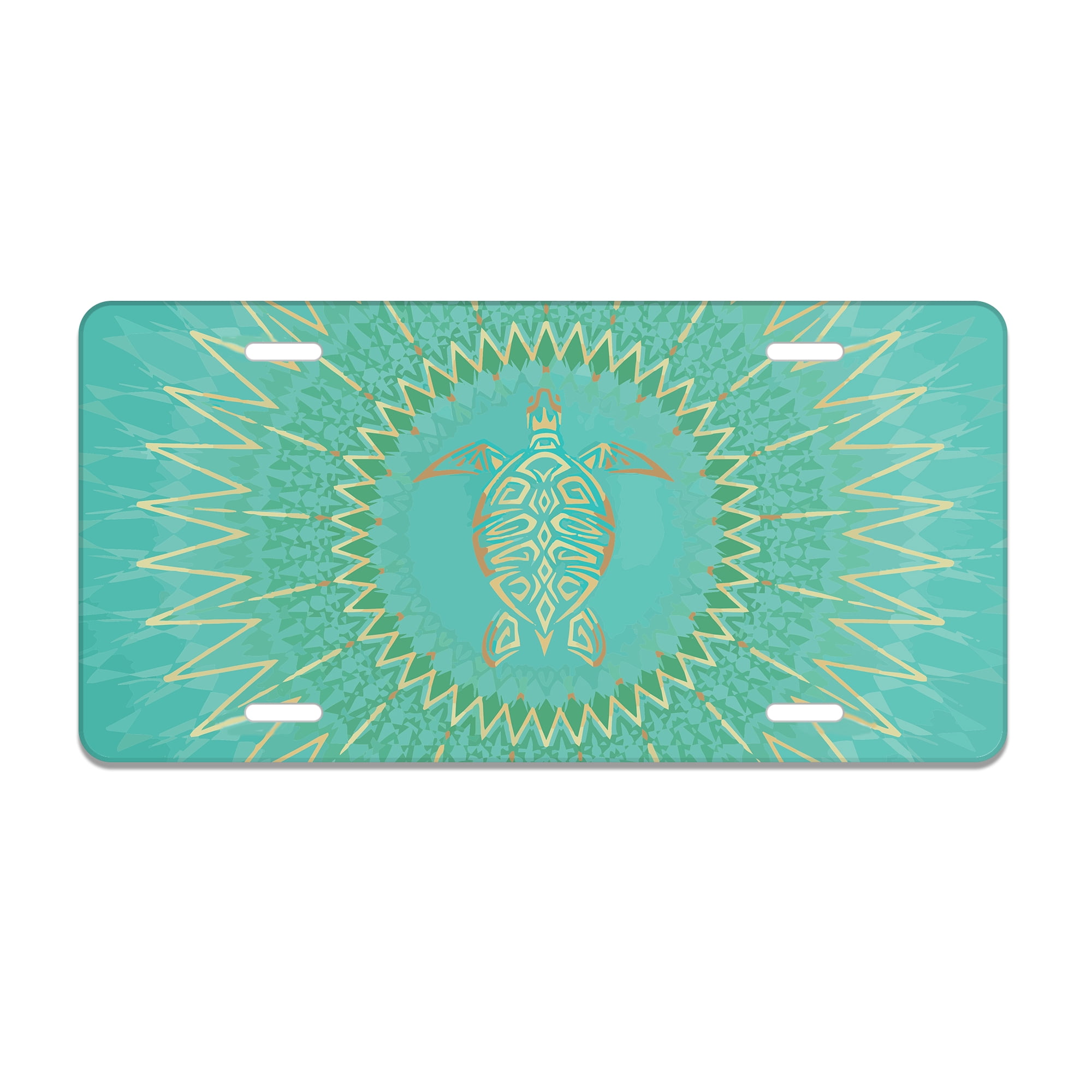 Smoaffly Gold Turtle Turquoise Coastal License Plate Decorative Car ...