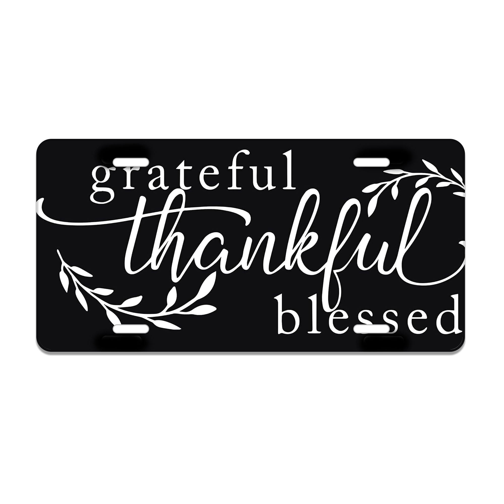 Smoaffly Grateful Thankful Blessed License Plate Decorative Car Front ...
