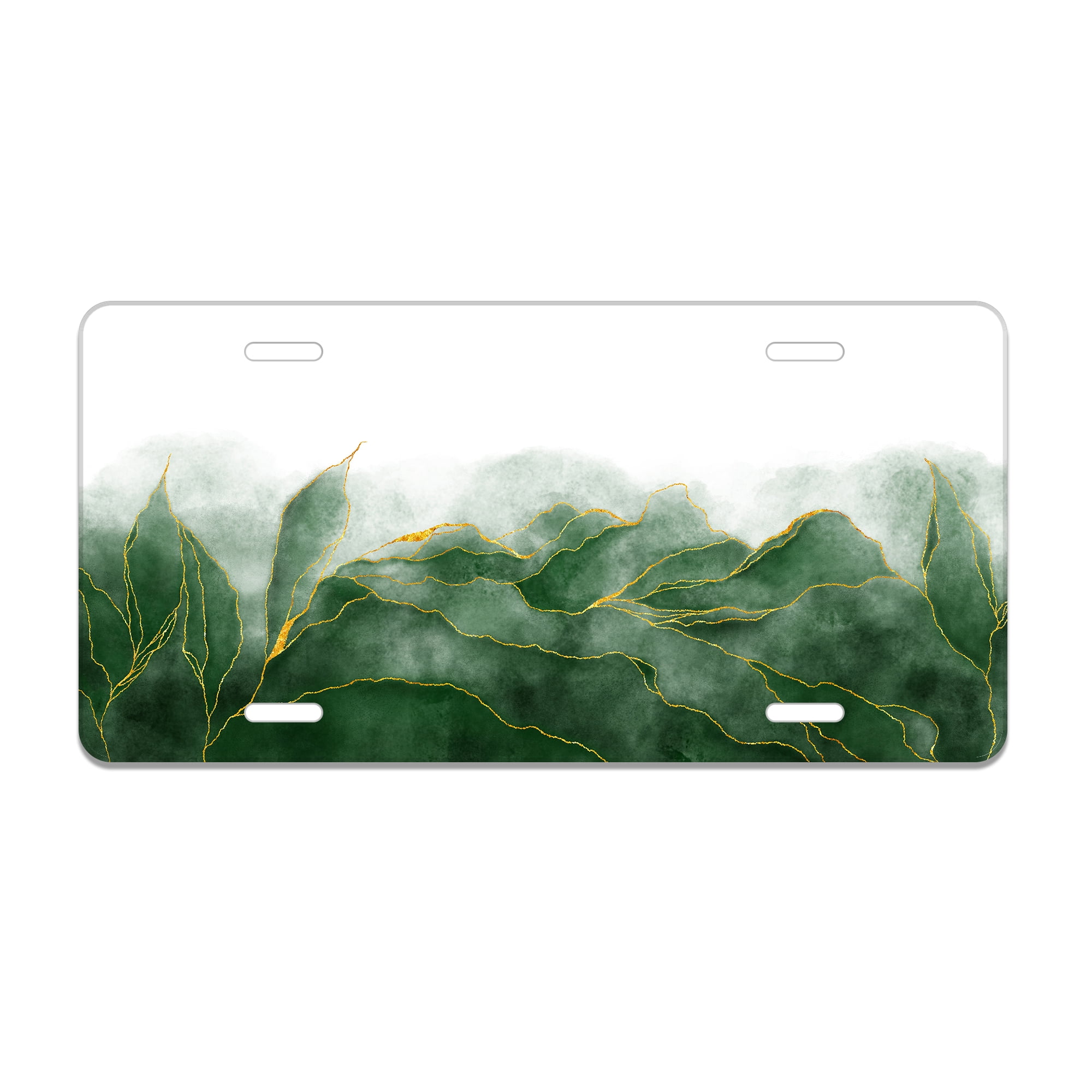 Smoaffly Green Golden Liquid Marble License Plate Decorative Car Front ...