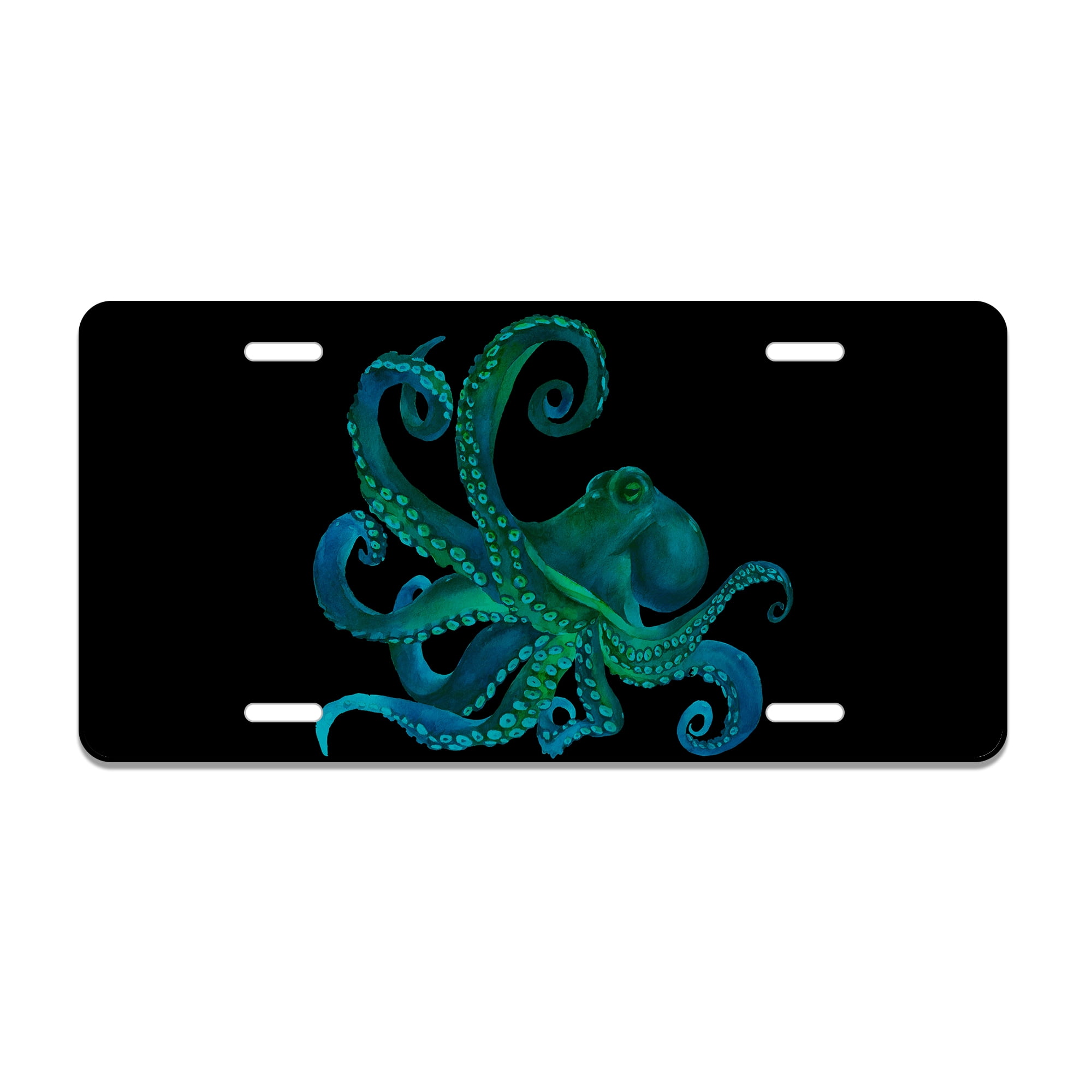 Smoaffly Green Octopus License Plate Decorative Car Front, Metal Car ...