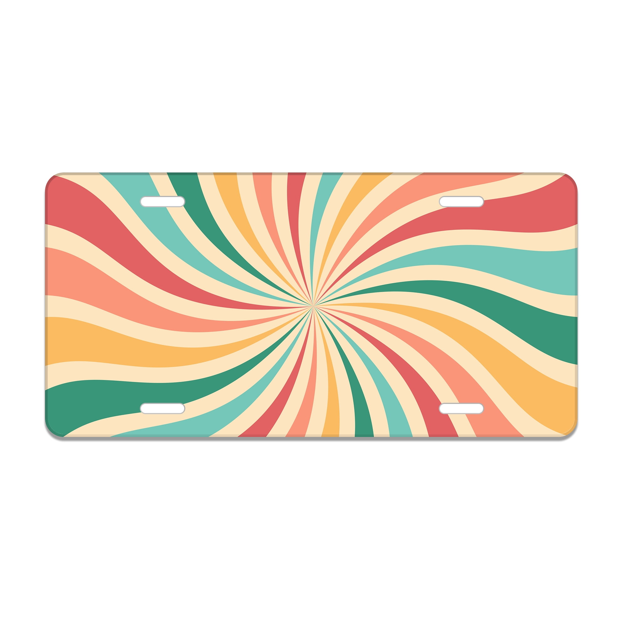 Smoaffly Groovy Retro Swirl Decorative Car Front, Sunshine Metal Car ...