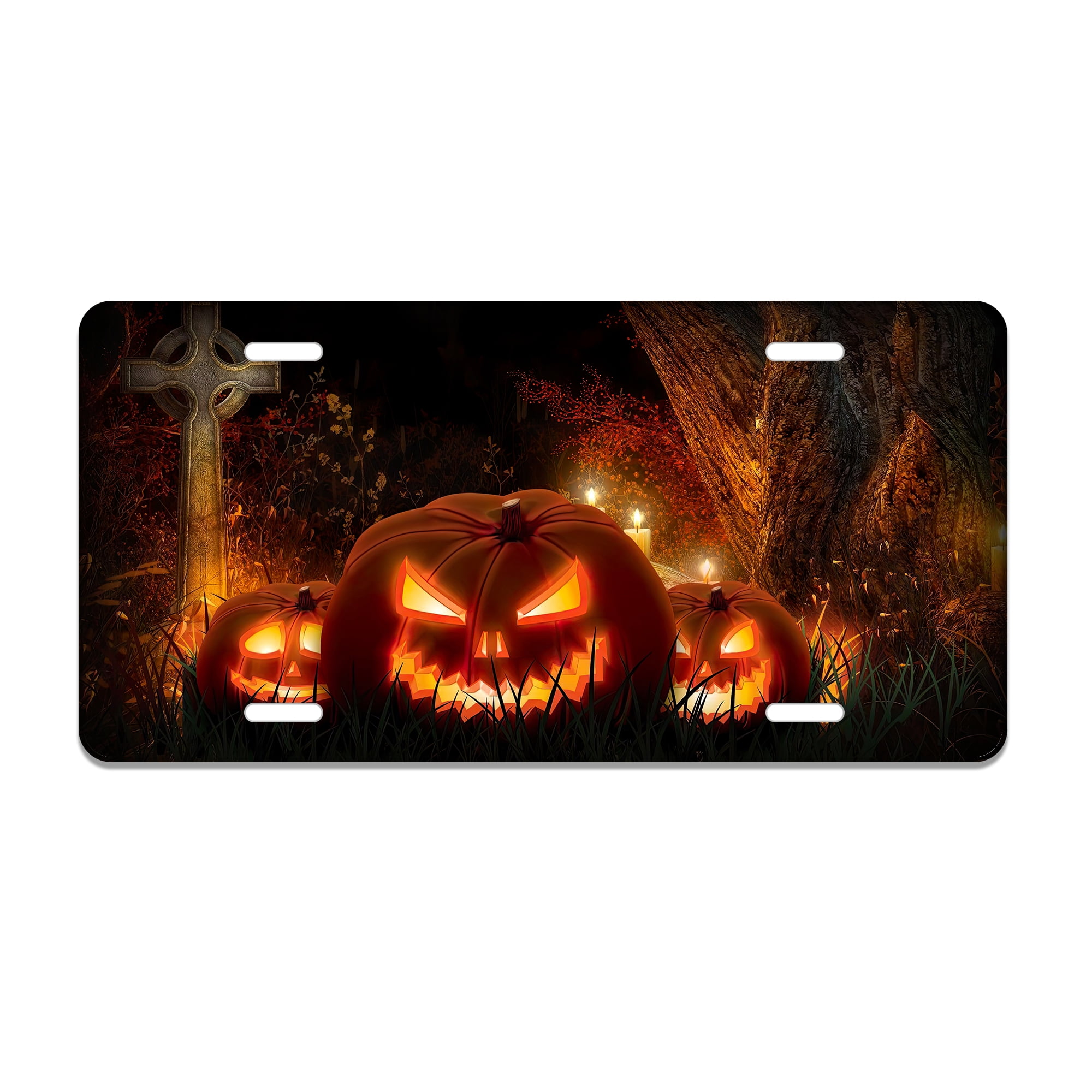 Smoaffly Halloween Night Pumpkin License Plate Decorative Car Front ...