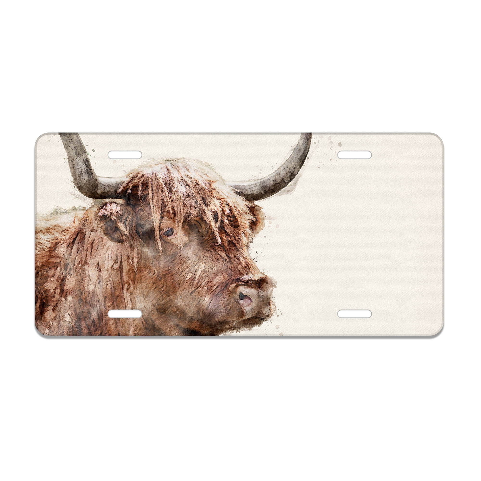 Smoaffly Highland Cow Bull Animal License Plate Decorative Car Front ...