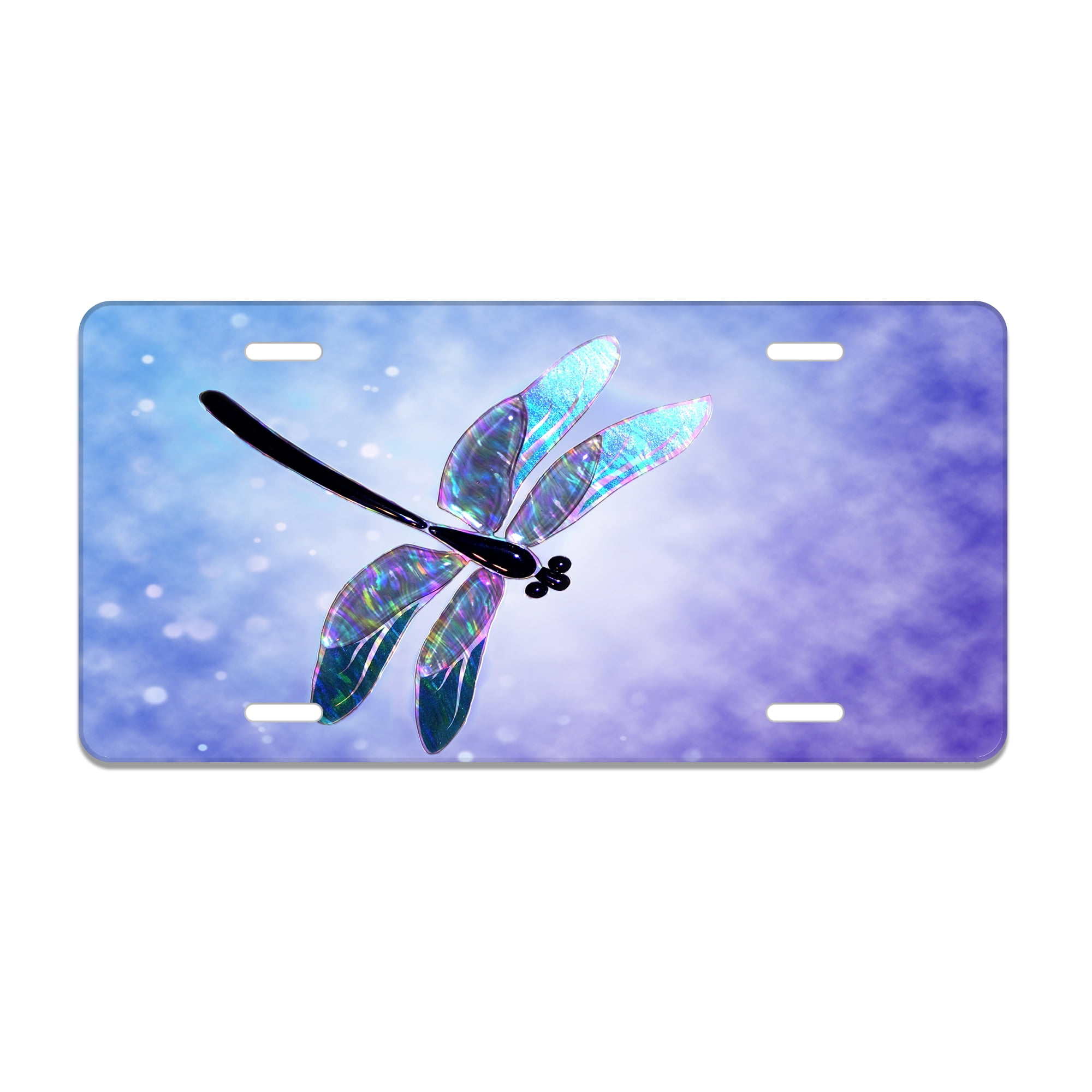 Smoaffly Holography Glass dragonfly Decorative Car Front, Blue Cloudy ...