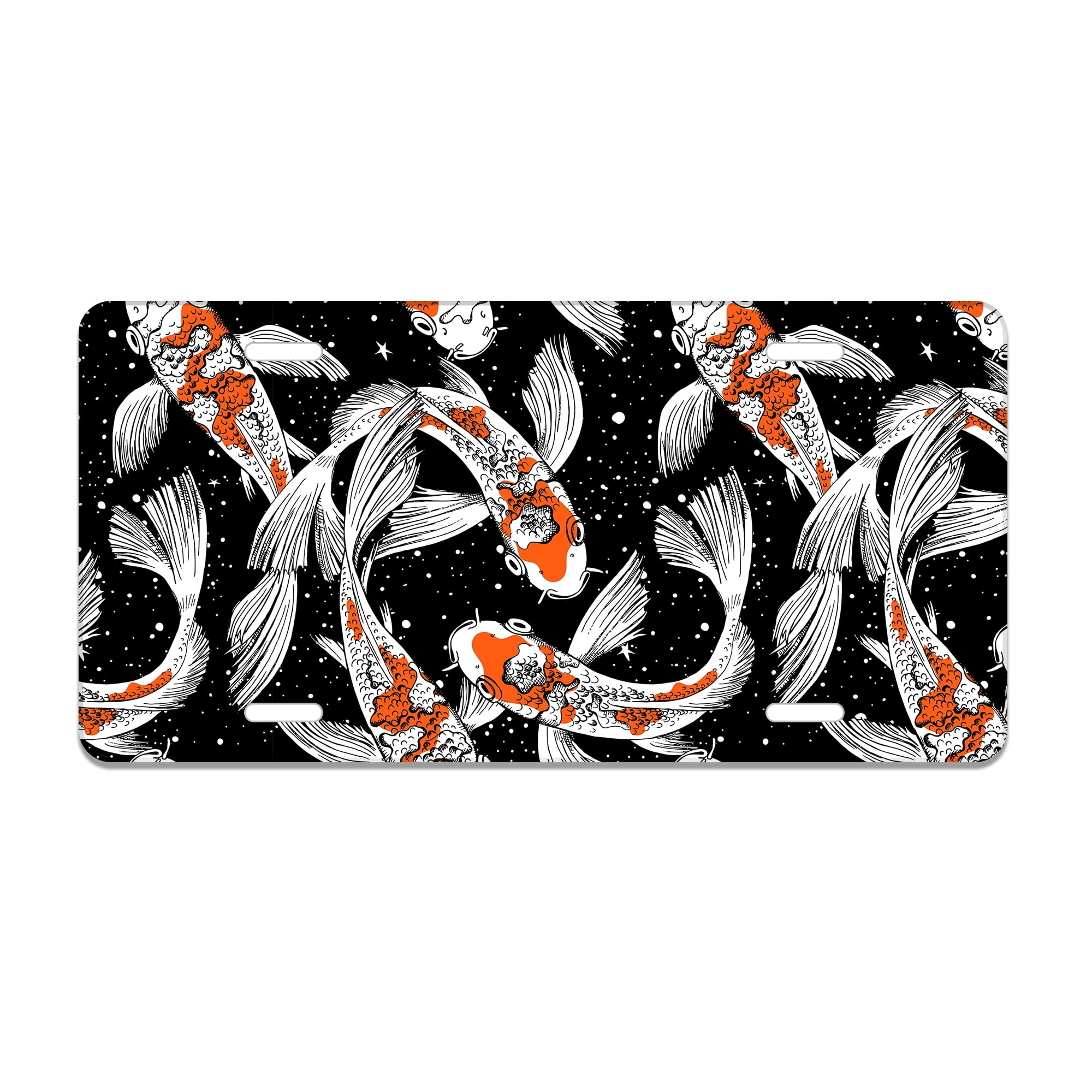 Smoaffly Japanese Koi Fishes License Plate Decorative Car Front License ...