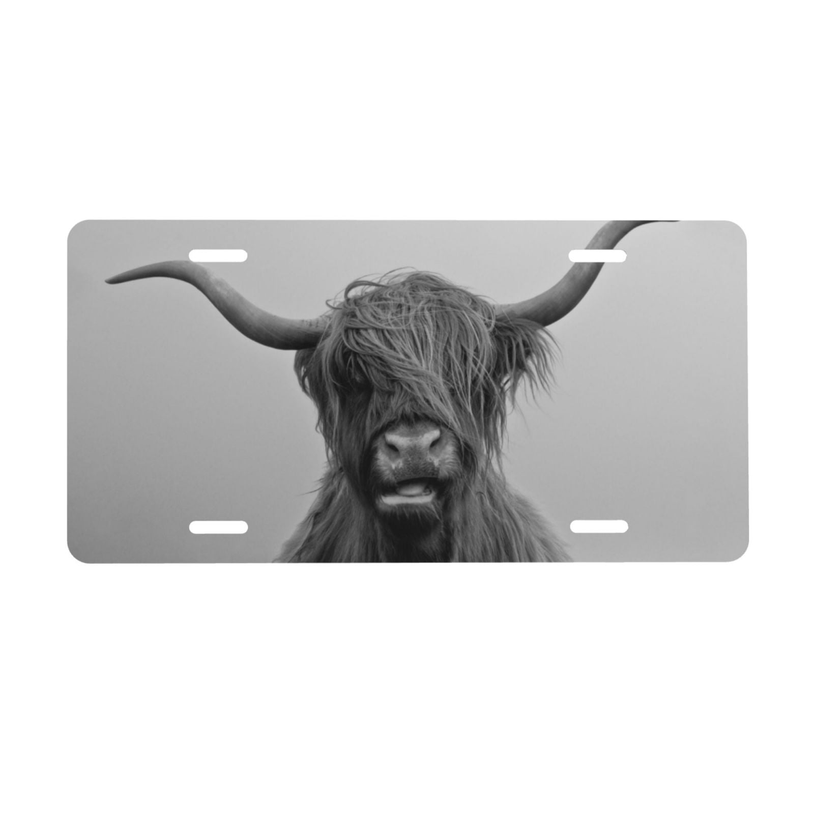 Smoaffly License Plate,Highland Cow Decorative Car Front,Metal Car ...