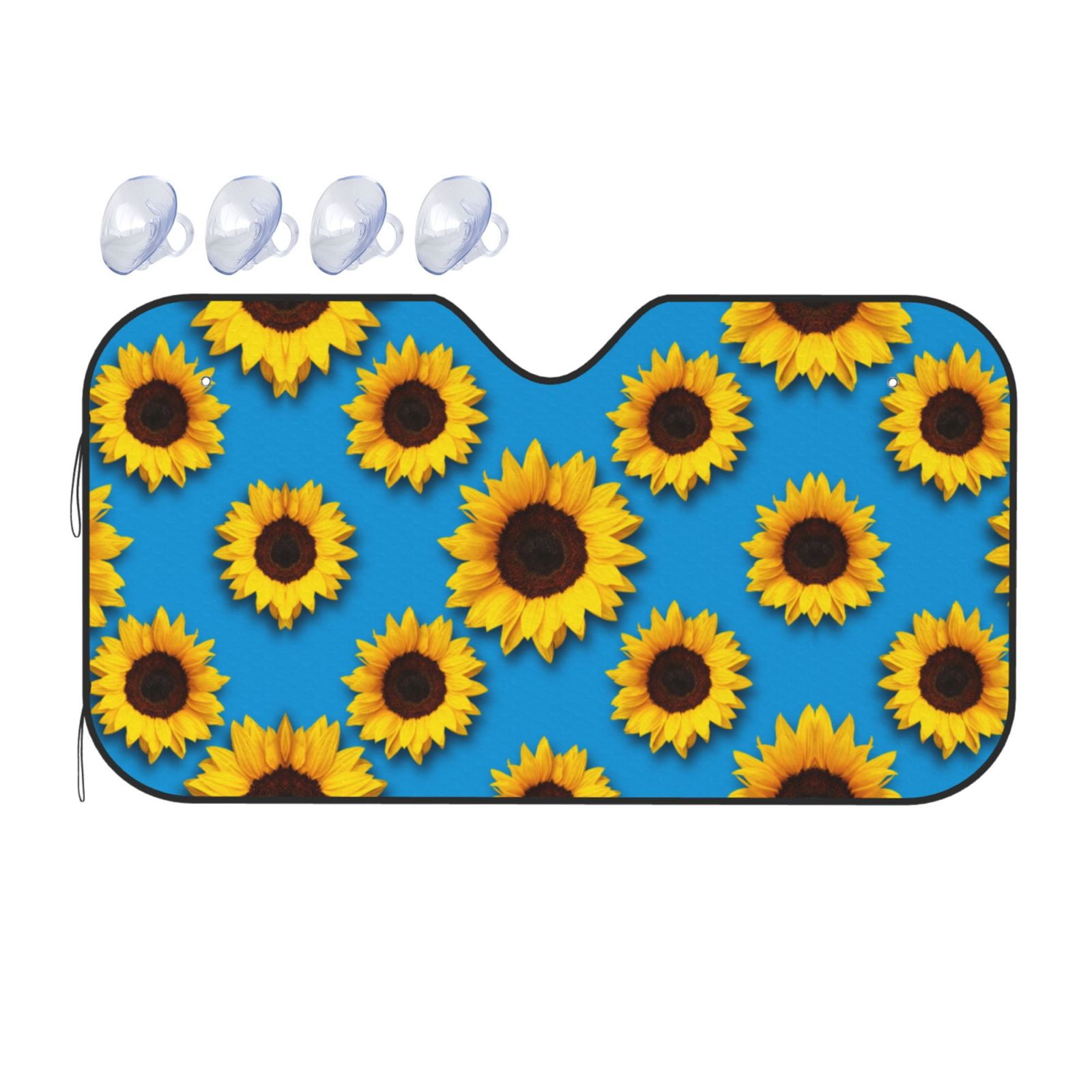 Smoaffly Light Blue Sunflower Car Windshield Sunshade Skeleton Car ...