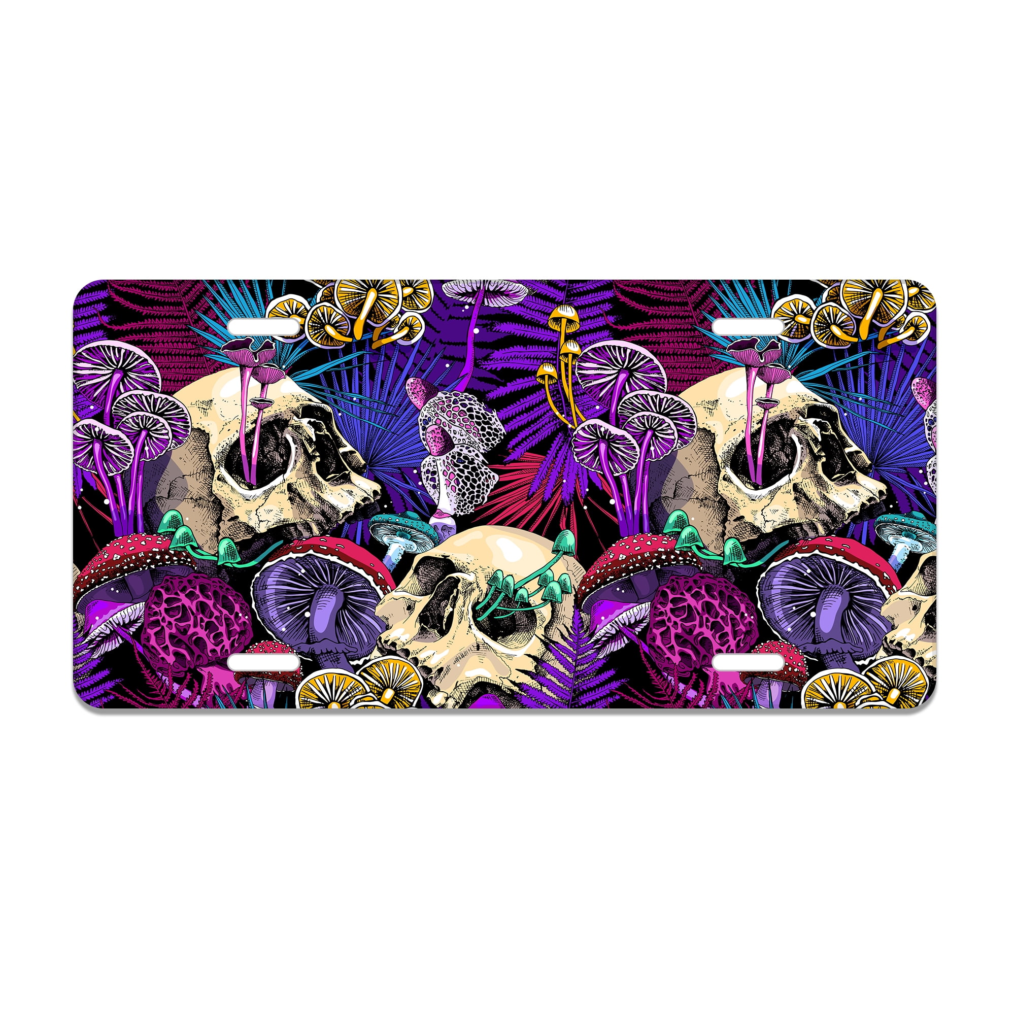 Smoaffly Magic Mushrooms and Skulls License Plate Decorative Car Front ...