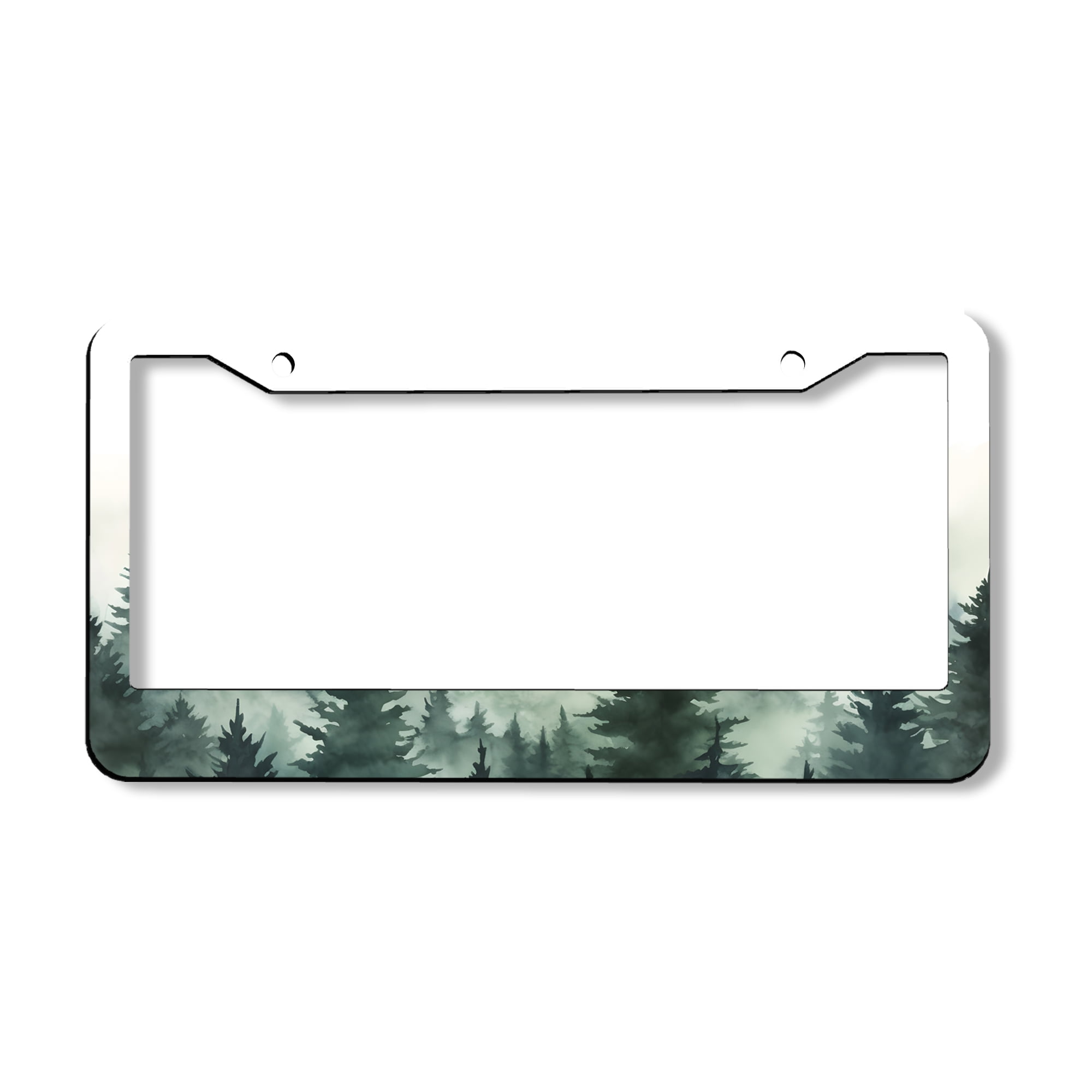Smoaffly Misty ForestLicense Plate Frames -Green Tree Landscape Car ...