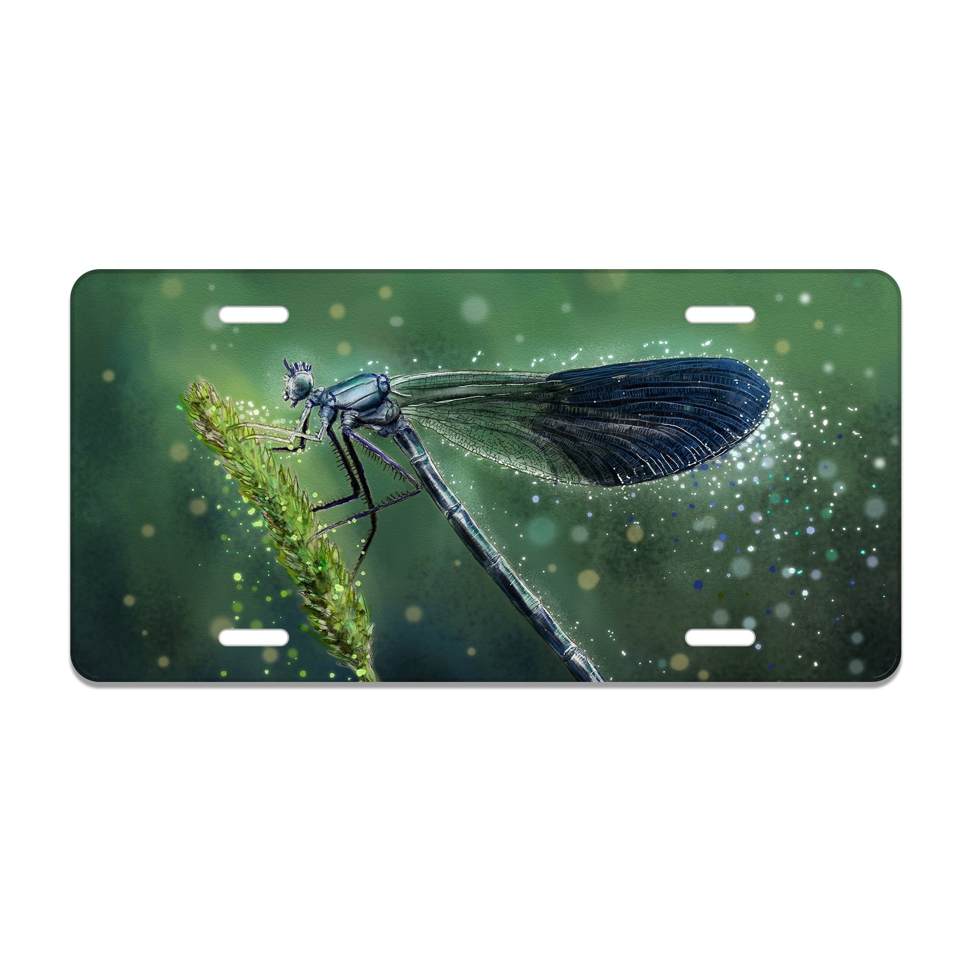 Smoaffly Mystical Dragonfly License Plate Decorative Car Front, Metal ...