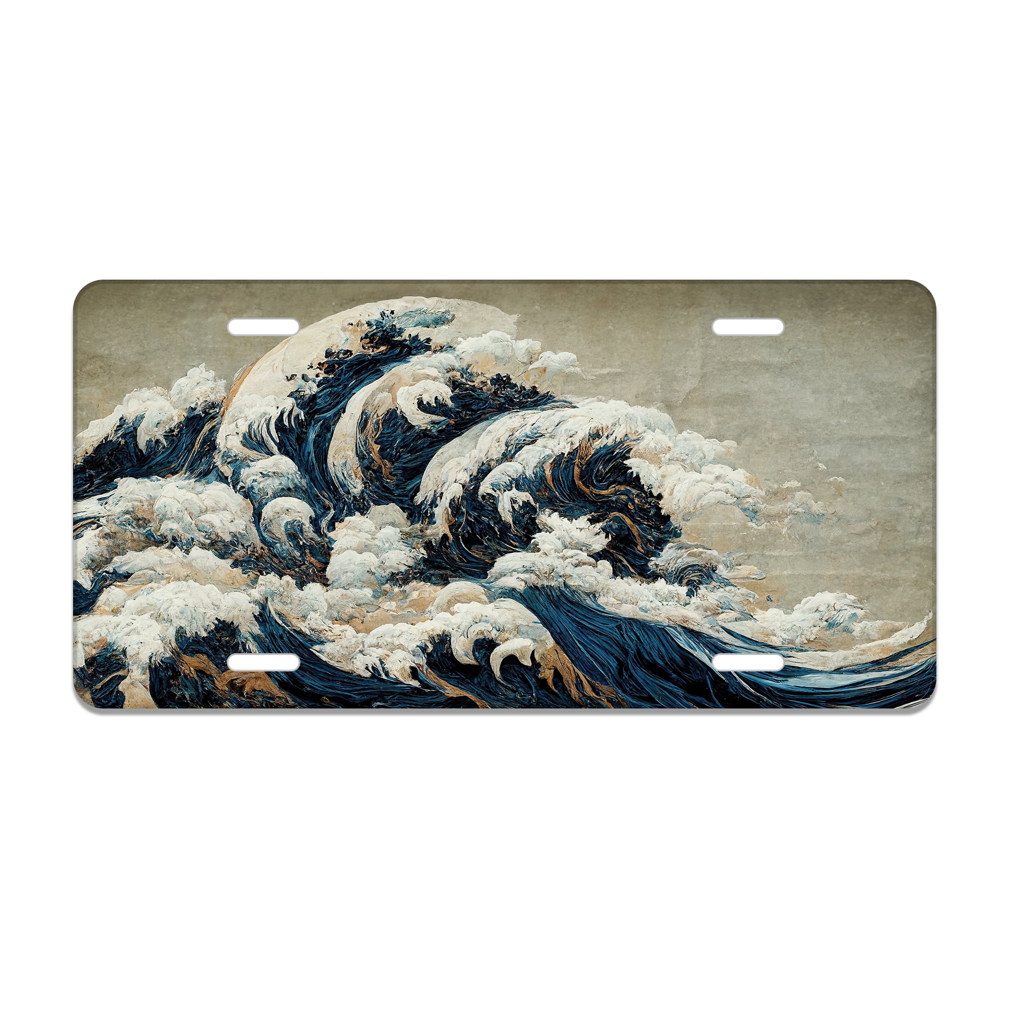 Smoaffly Ocean Wave License Plate Decorative Car Front License Plate ...