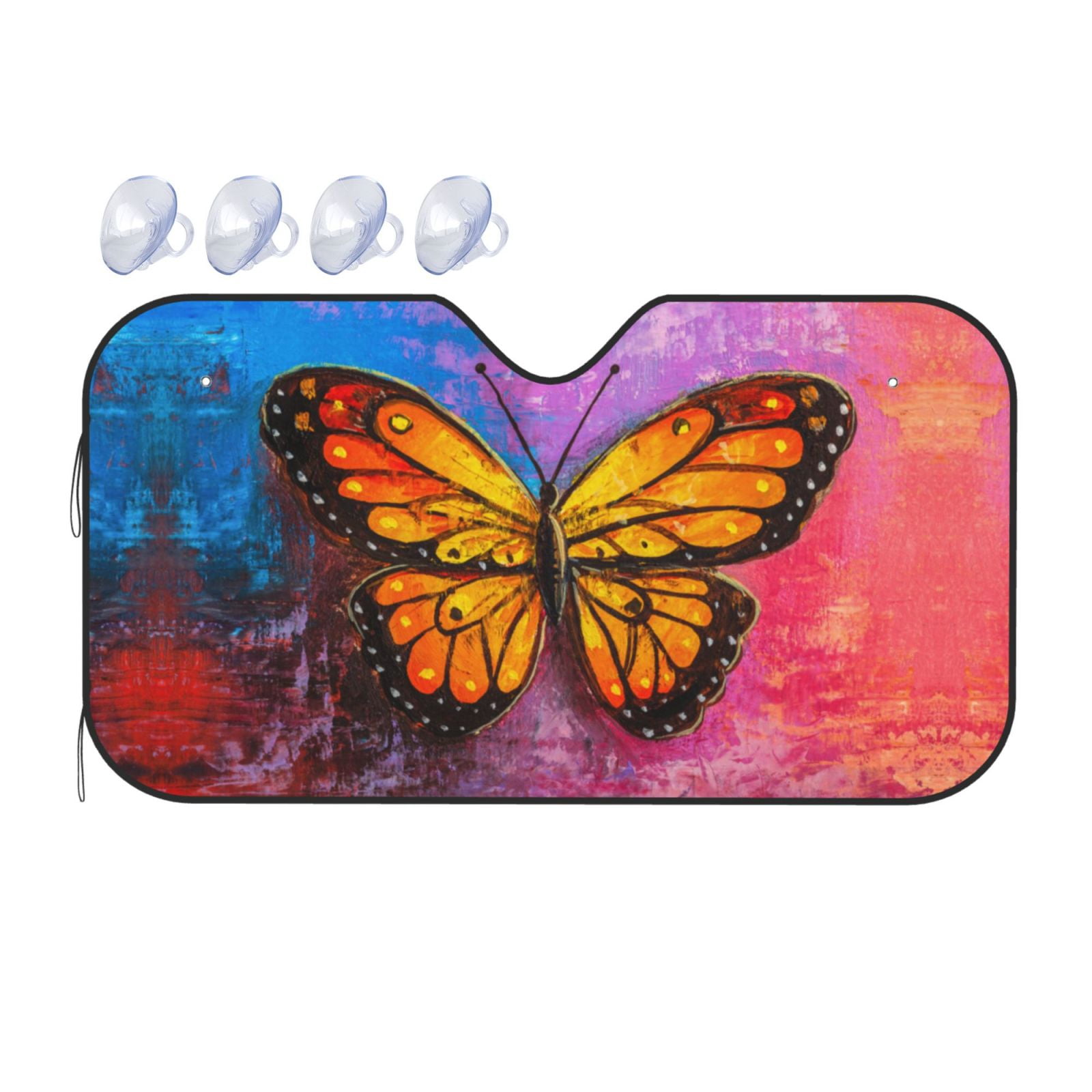 Smoaffly Oil painting Monarch Butterfly Car Windshield Sunshade ...