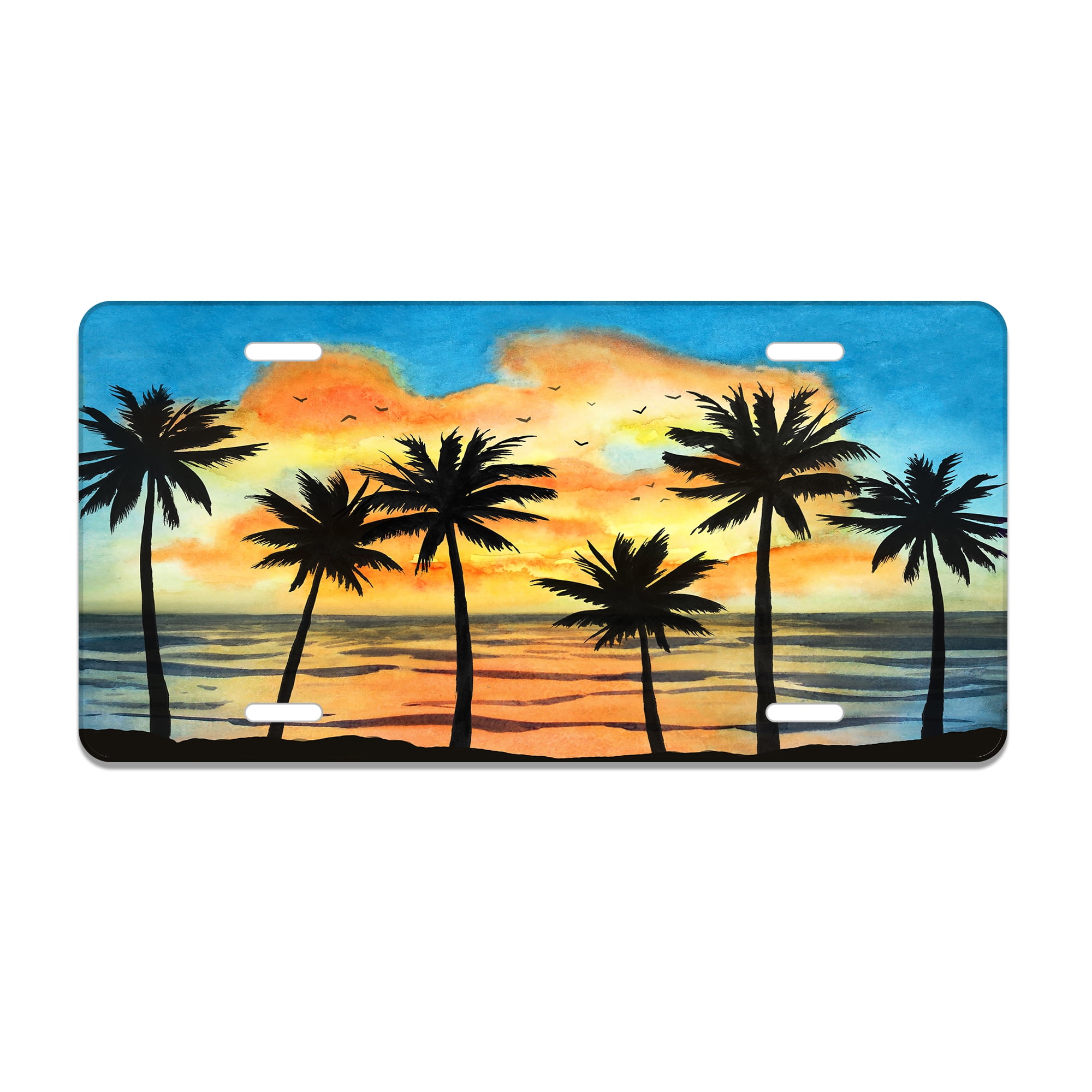 Smoaffly Palm Tree Decorative Car Front, Beach Sunset Tropical Ocean ...