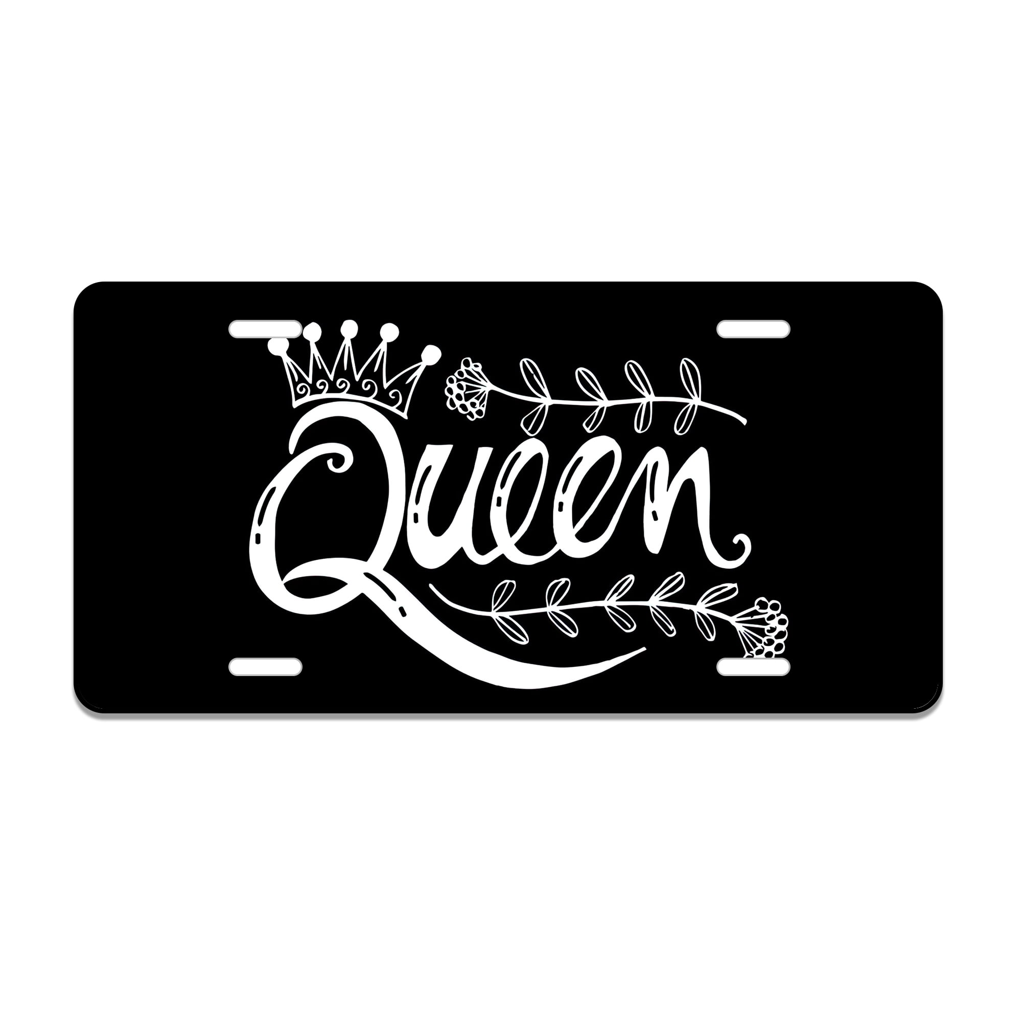 Smoaffly Queen Leaf License Plate Decorative Car Front, Metal Car Plate ...