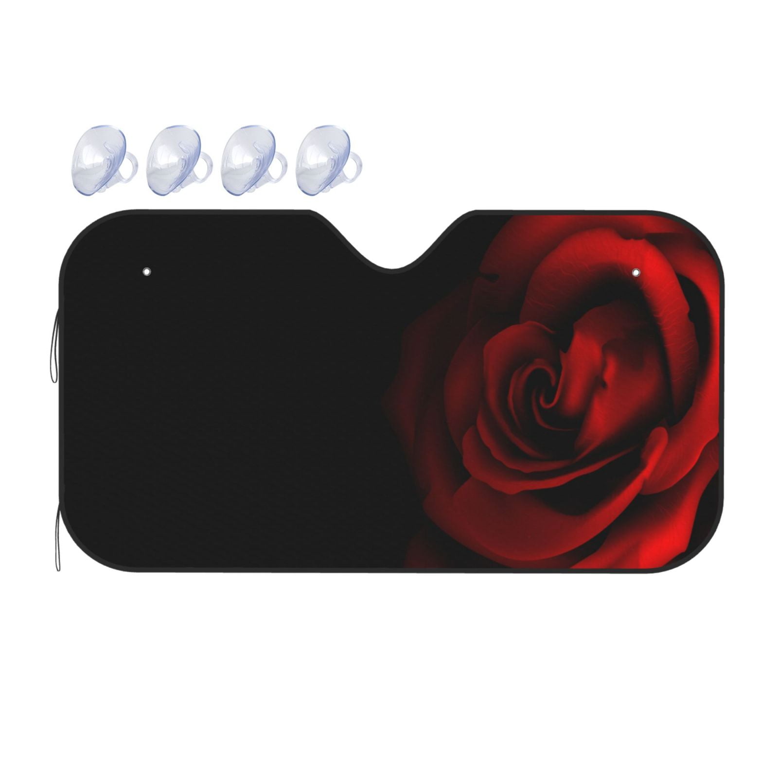 Smoaffly Red Rose in Dark Car Windshield Sunshade Skeleton Car Shade ...