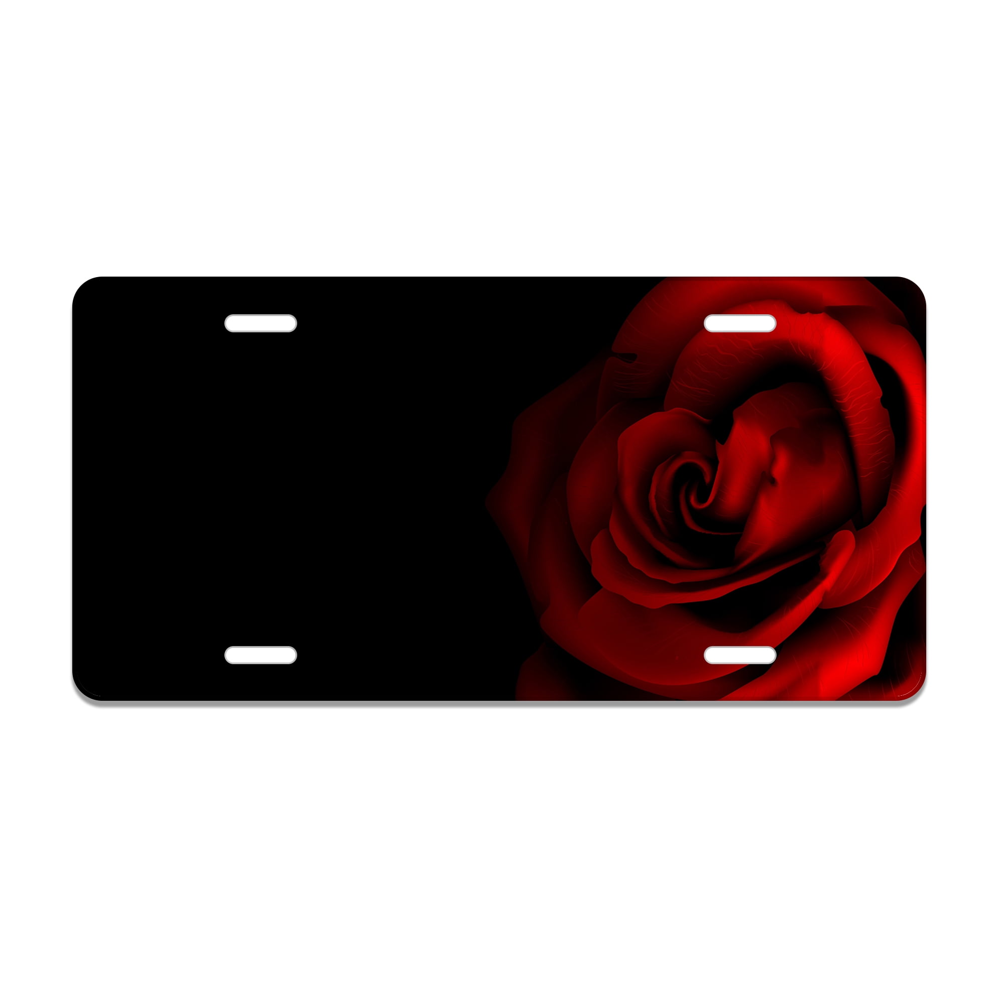 Smoaffly Red Rose in Dark License Plate Decorative Car Front License ...