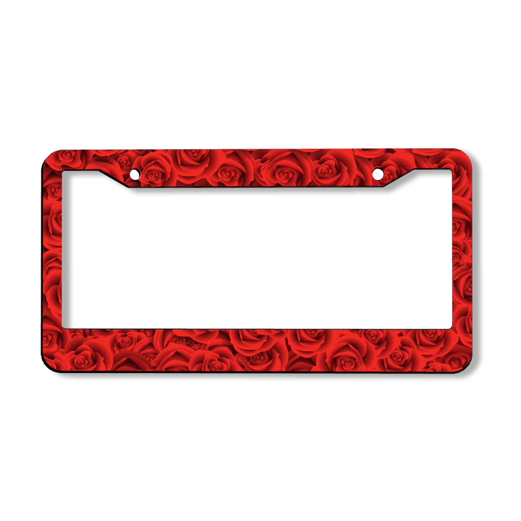 Smoaffly Red Rose License Plate Frame License Plate Colorful Stainless ...