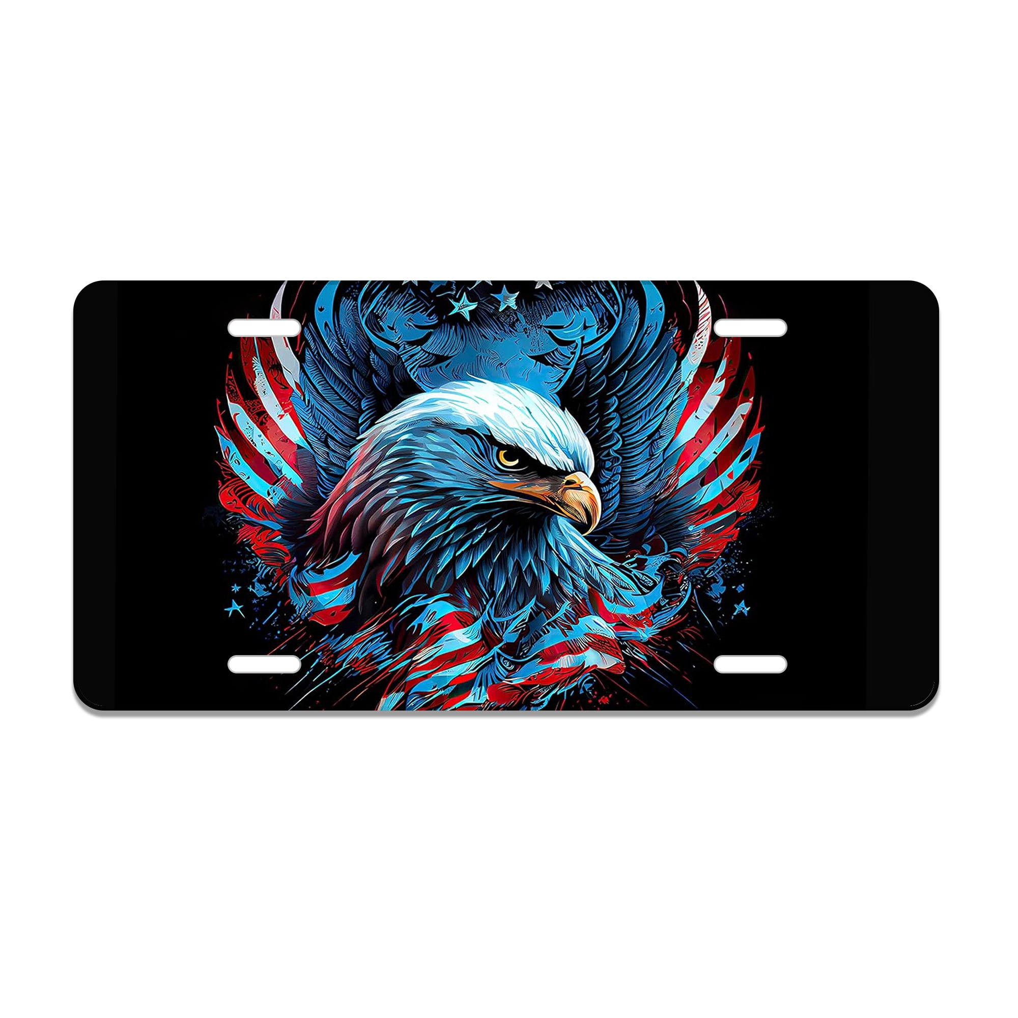 Smoaffly Retro American Flag Eagle License Plate Decorative Car Front ...