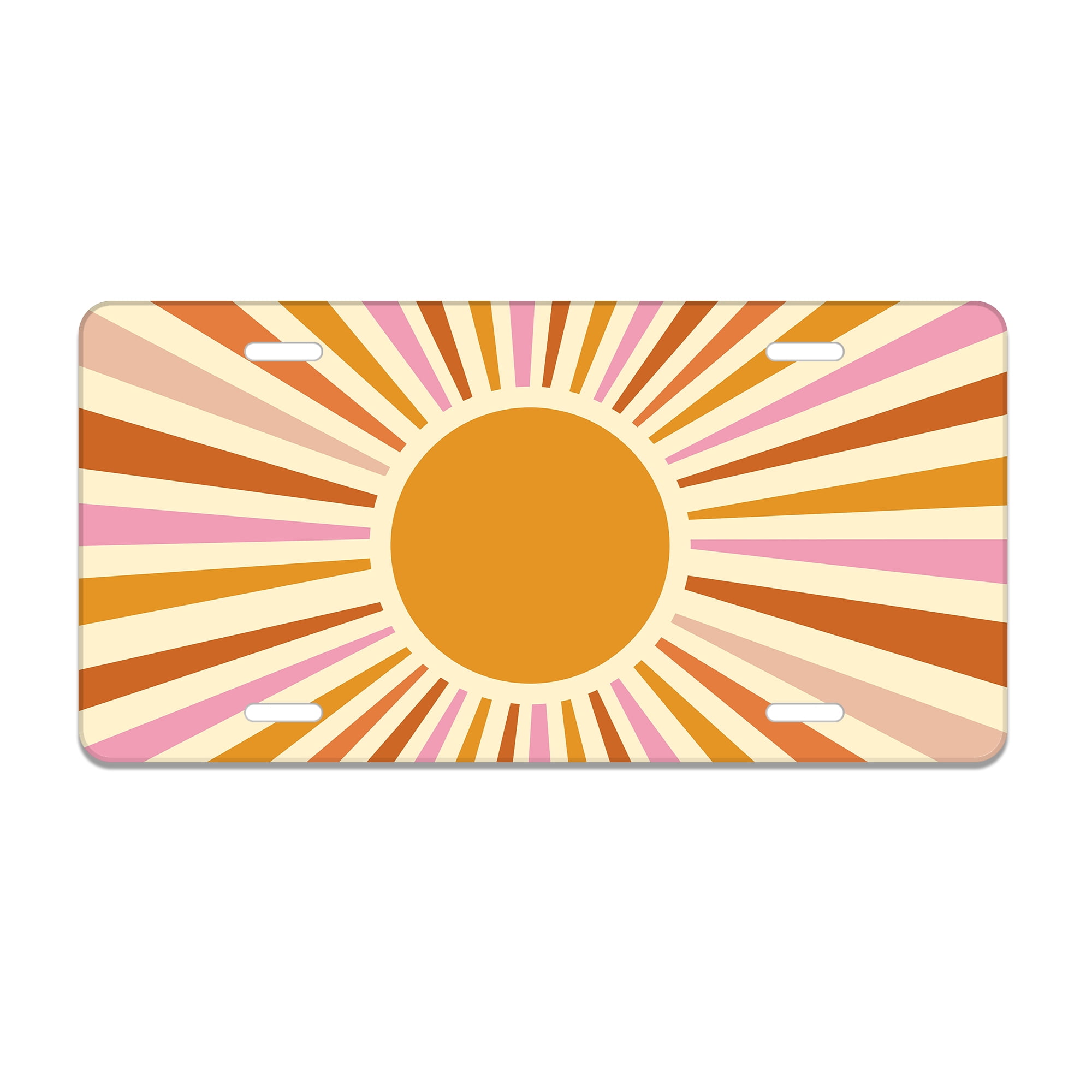 Smoaffly Retro Boho Sun Burst License Plate, Decorative Car Front ...