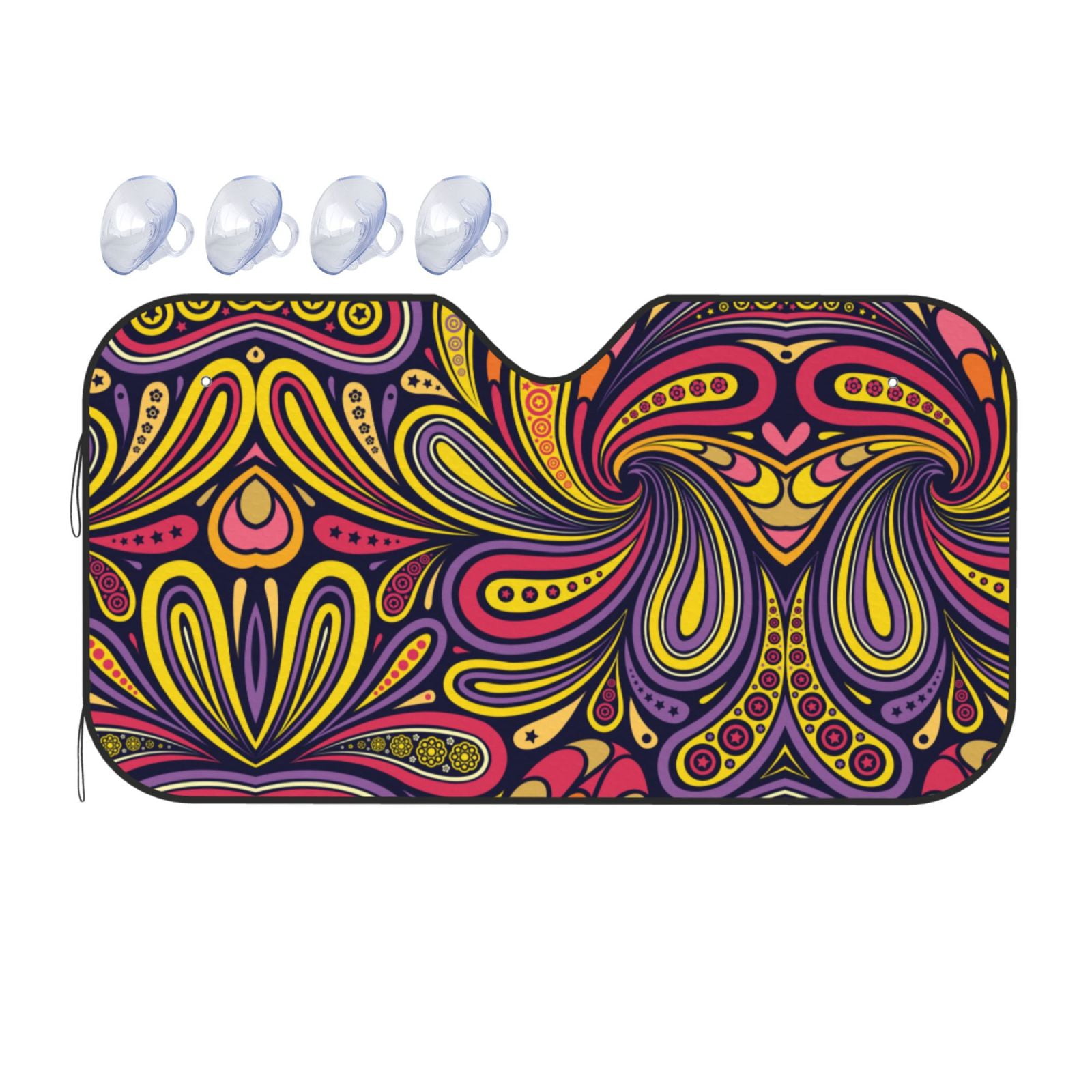 Smoaffly Retro Pattern Car Windshield Sunshade Skeleton Car Shade ...