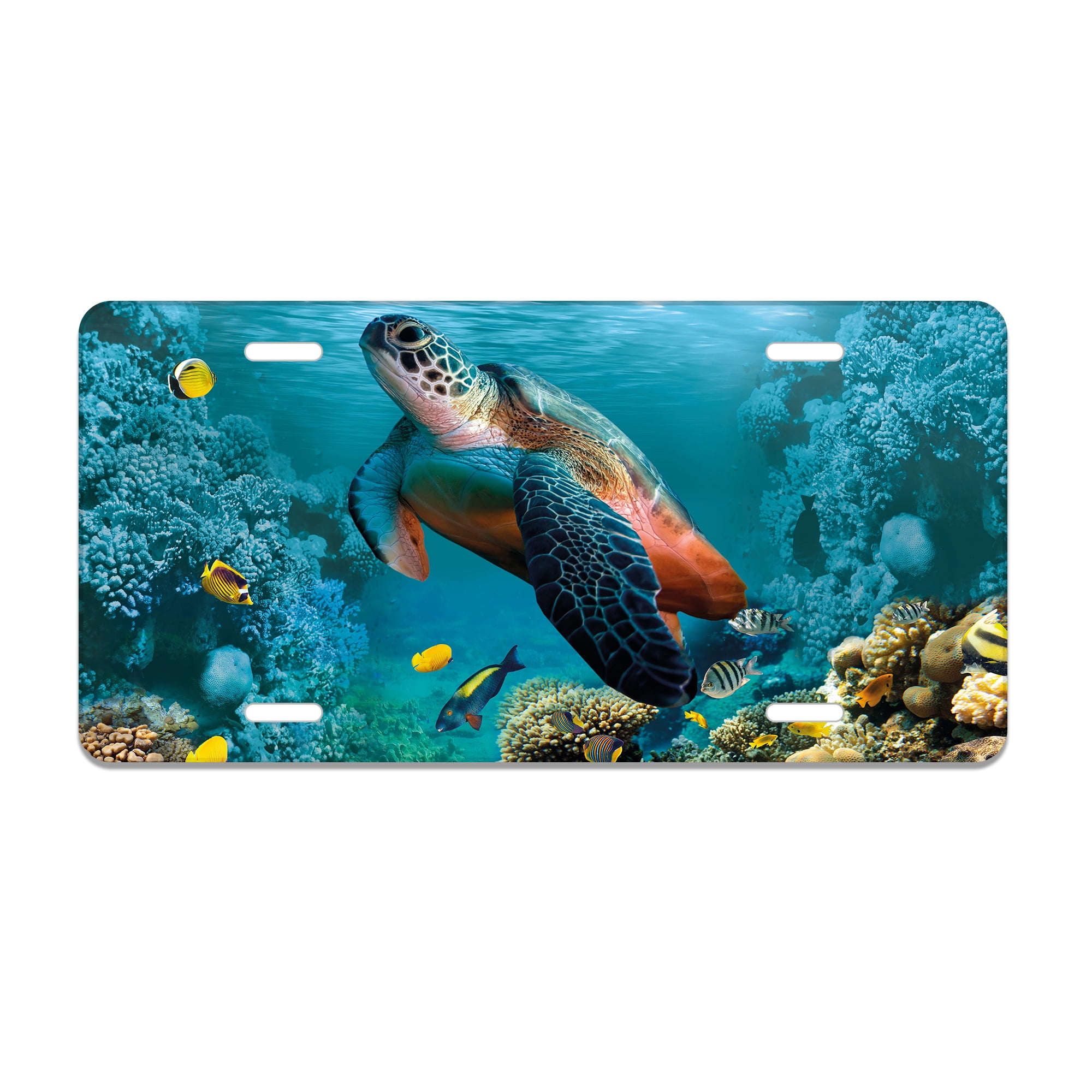 Smoaffly Sea Turtle Decorative Car Front, Ocean Tropical Fish Coral ...