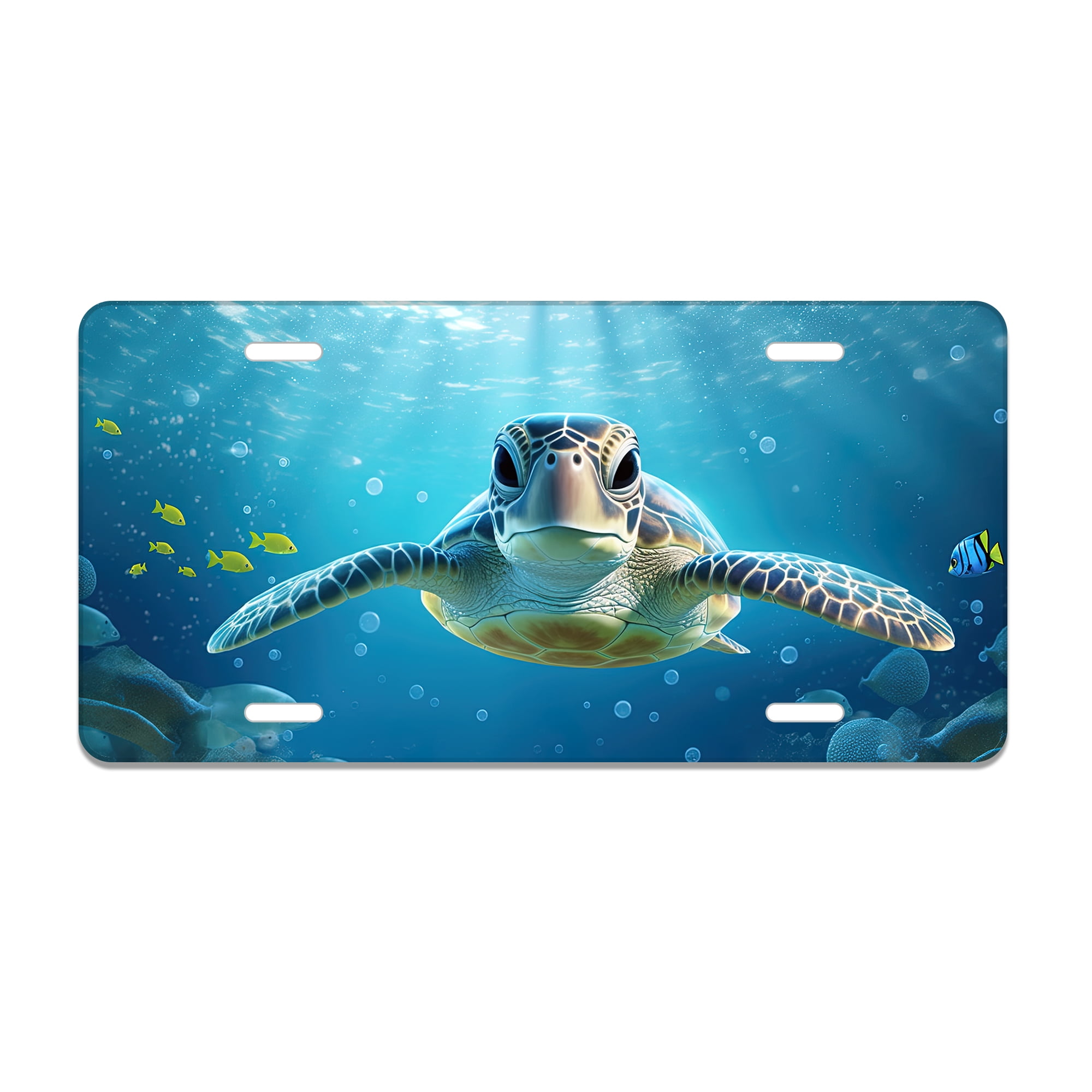 Smoaffly Sea Turtle Decorative Car Front, Ocean Tropical Fish Metal Car ...