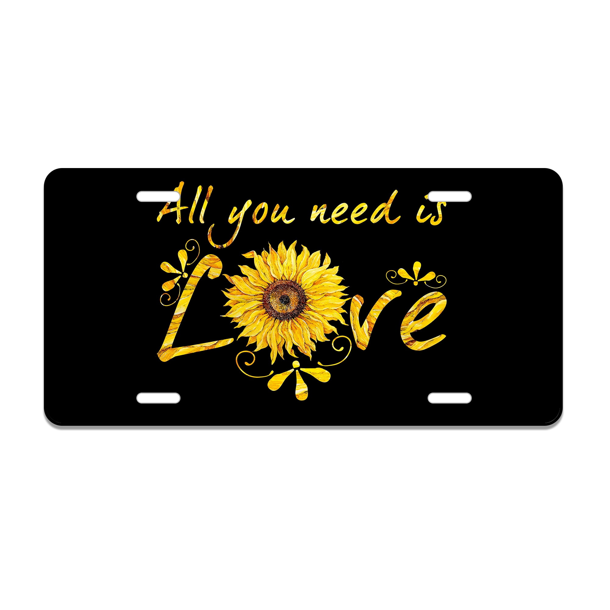 Smoaffly Sunflower Love License Plate Decorative Car Front License ...