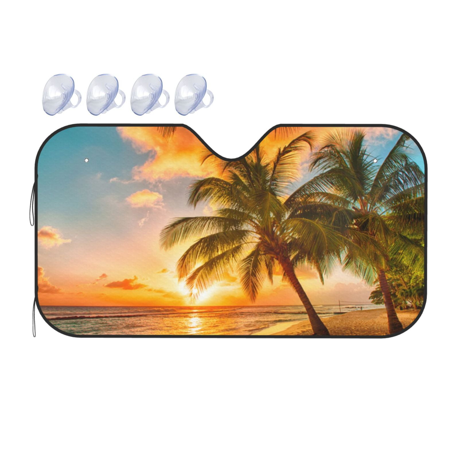 Smoaffly Sunset Beach Car Windshield Sunshade Skeleton Car Shade Blocks ...