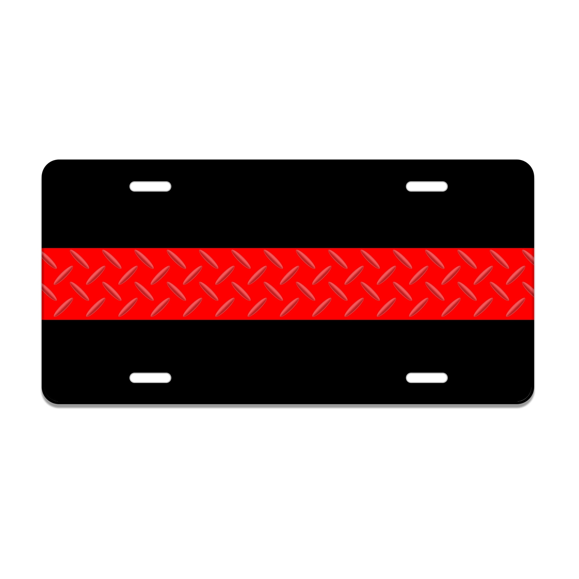 Smoaffly Thin Red Line Firefighter License Plate Decorative Car Front ...