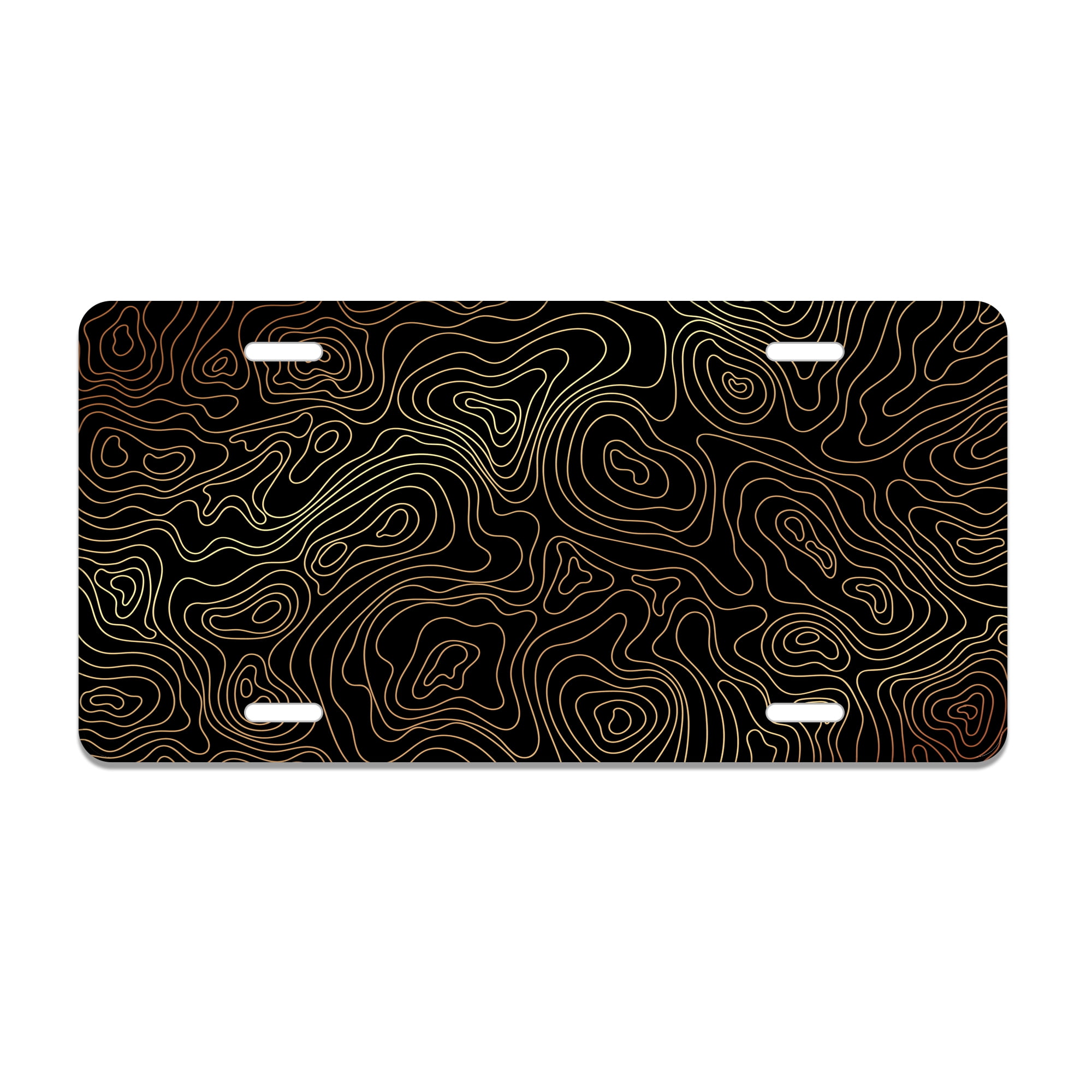 Smoaffly Topographic Gold Contour License Plate Decorative Car Front ...