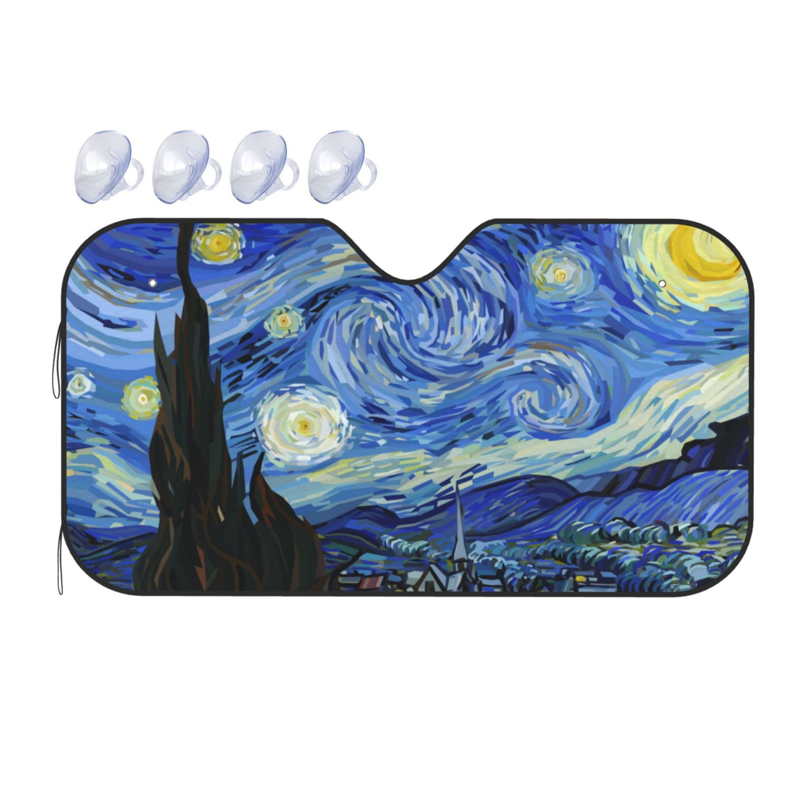 Smoaffly Van Gogh Starry Night Car Windshield Sunshade Skeleton Car ...