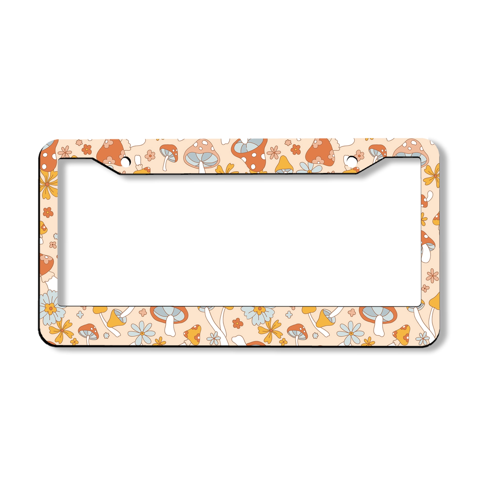 Smoaffly Vintage Cute Hippie Mushroom Flower License Plate Frame ...