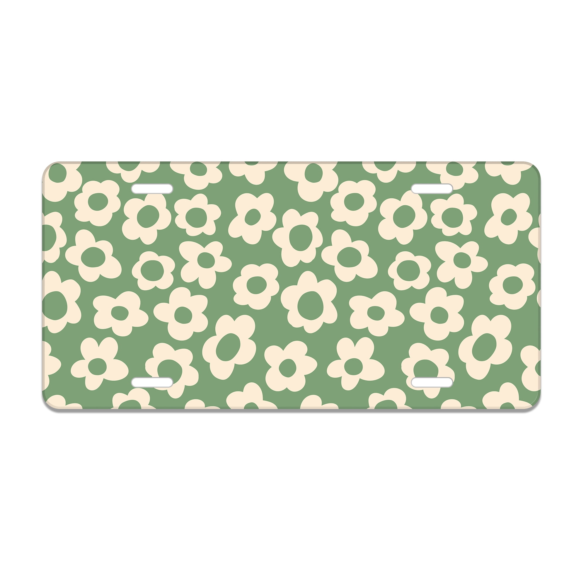 Smoaffly Vintage Groovy Flowers License Plate Decorative Car Front ...