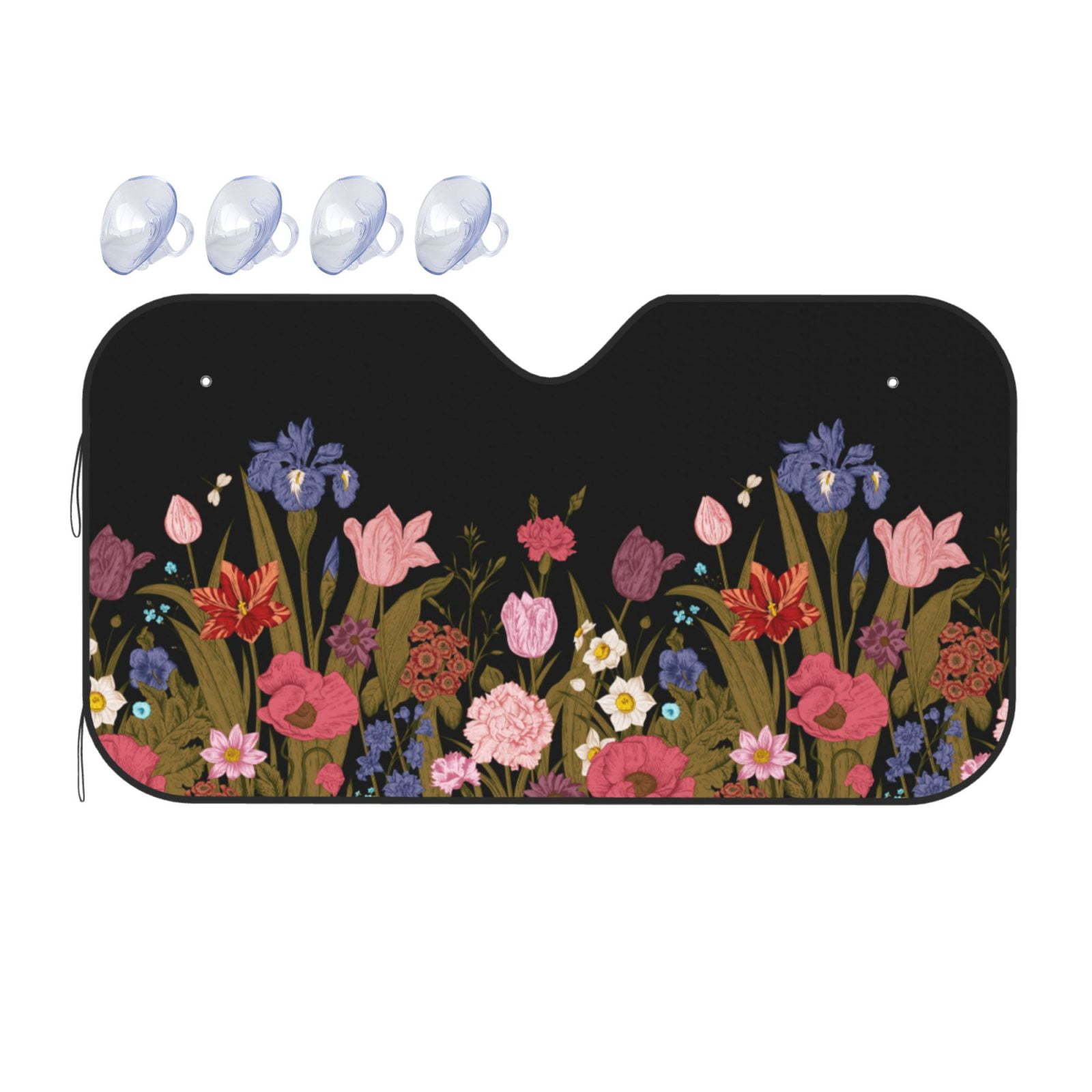 Smoaffly Vintage Spring Flowers Car Windshield Sunshade Skeleton Car ...