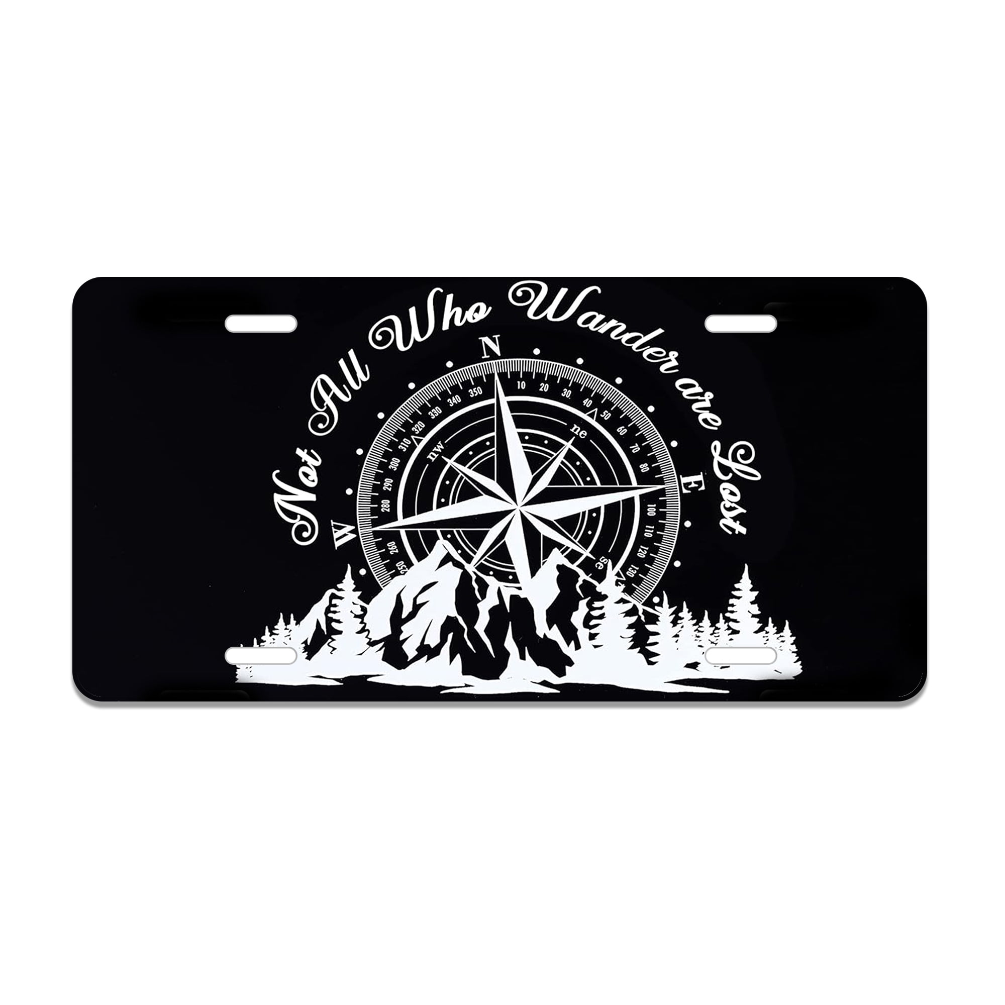 Smoaffly Not All Who Wander are Lost License Plate Cover Compass ...