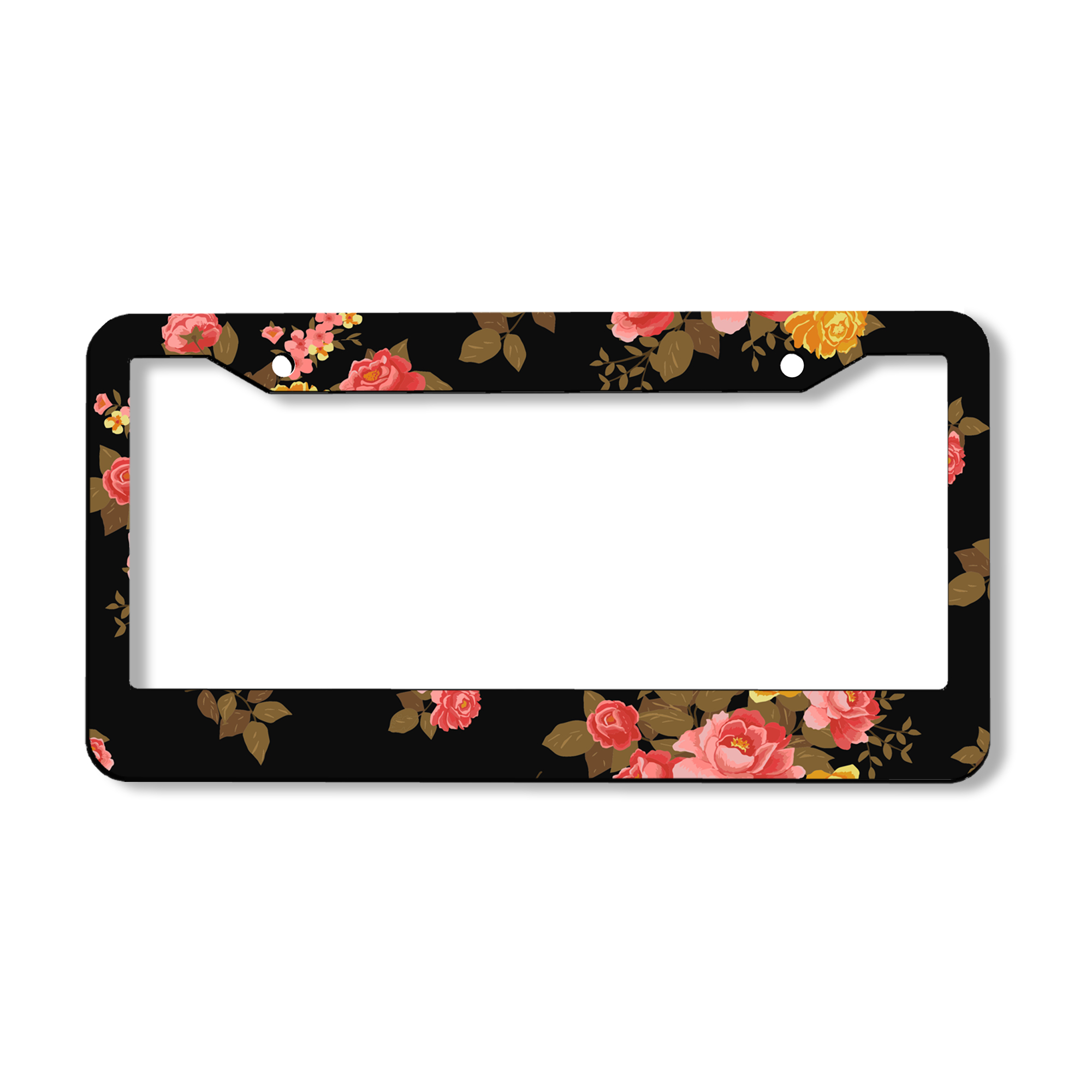 Smoaffly Yellow Red Roses Flowers License Plate Frame License Plate ...