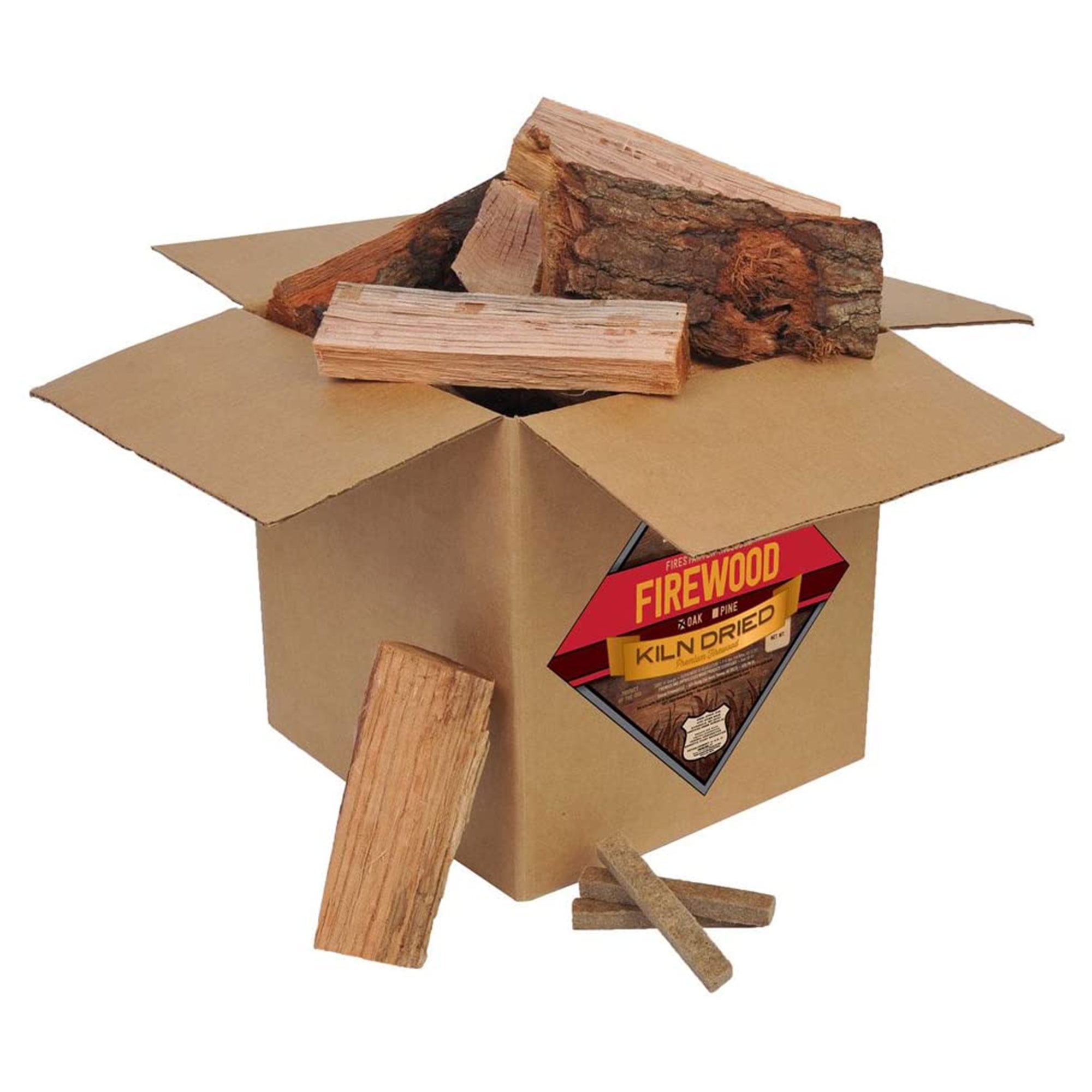 Smoak Firewood 8" Kiln Dried Cooking Grade Wood Mini Logs, Oak, 25 ...