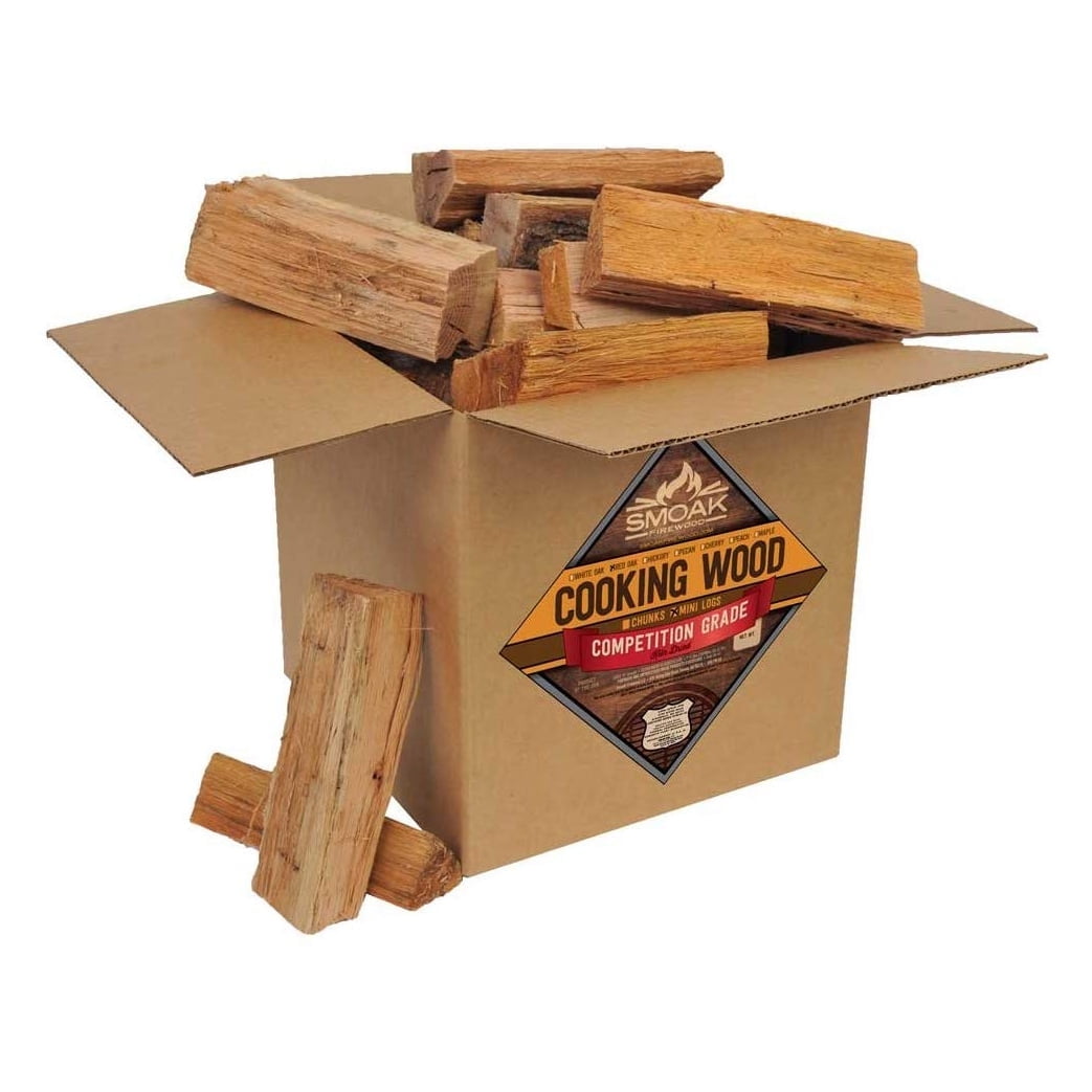 Smoak Firewood Kiln Dried Hickory Cooking Wood Mini Logs 8-10lbs Pack ...