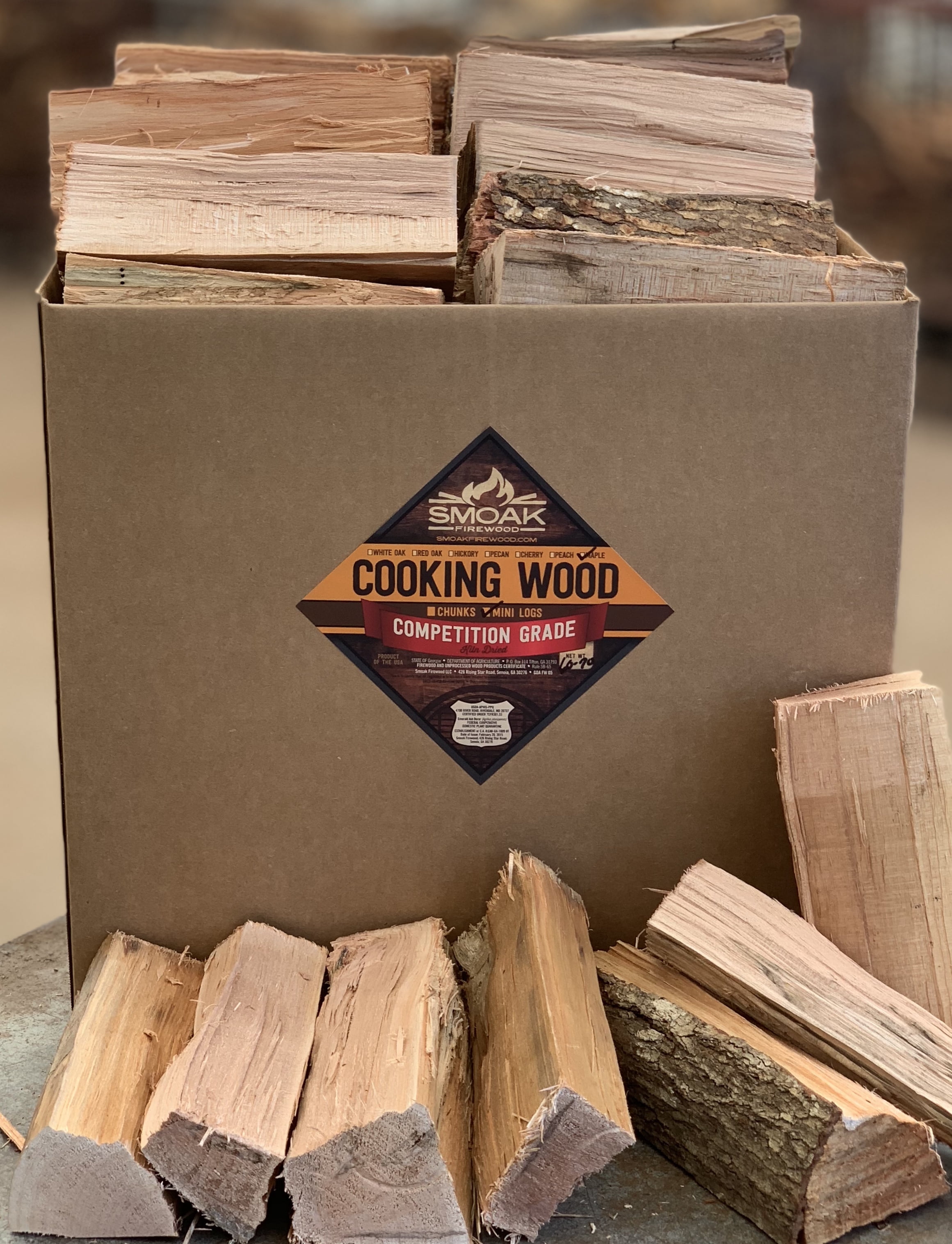 Smoak Firewood's Cooking Wood Mini Logs (8inch pieces 60-70lbs) - Maple ...