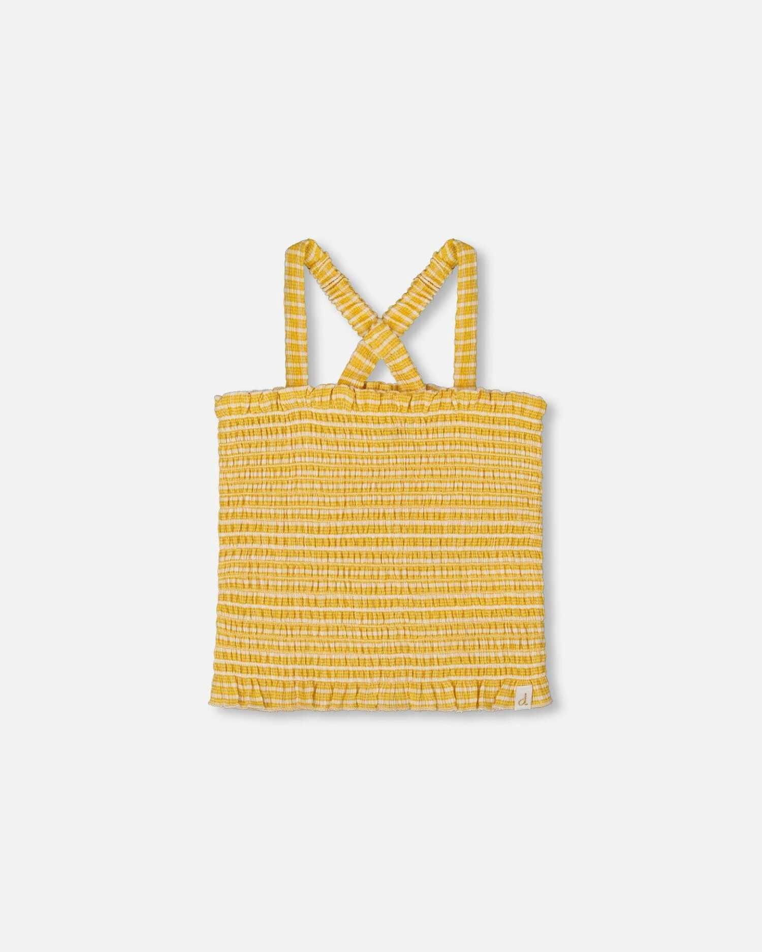 Smocked Tank Top Pale Yellow And White - Walmart.com