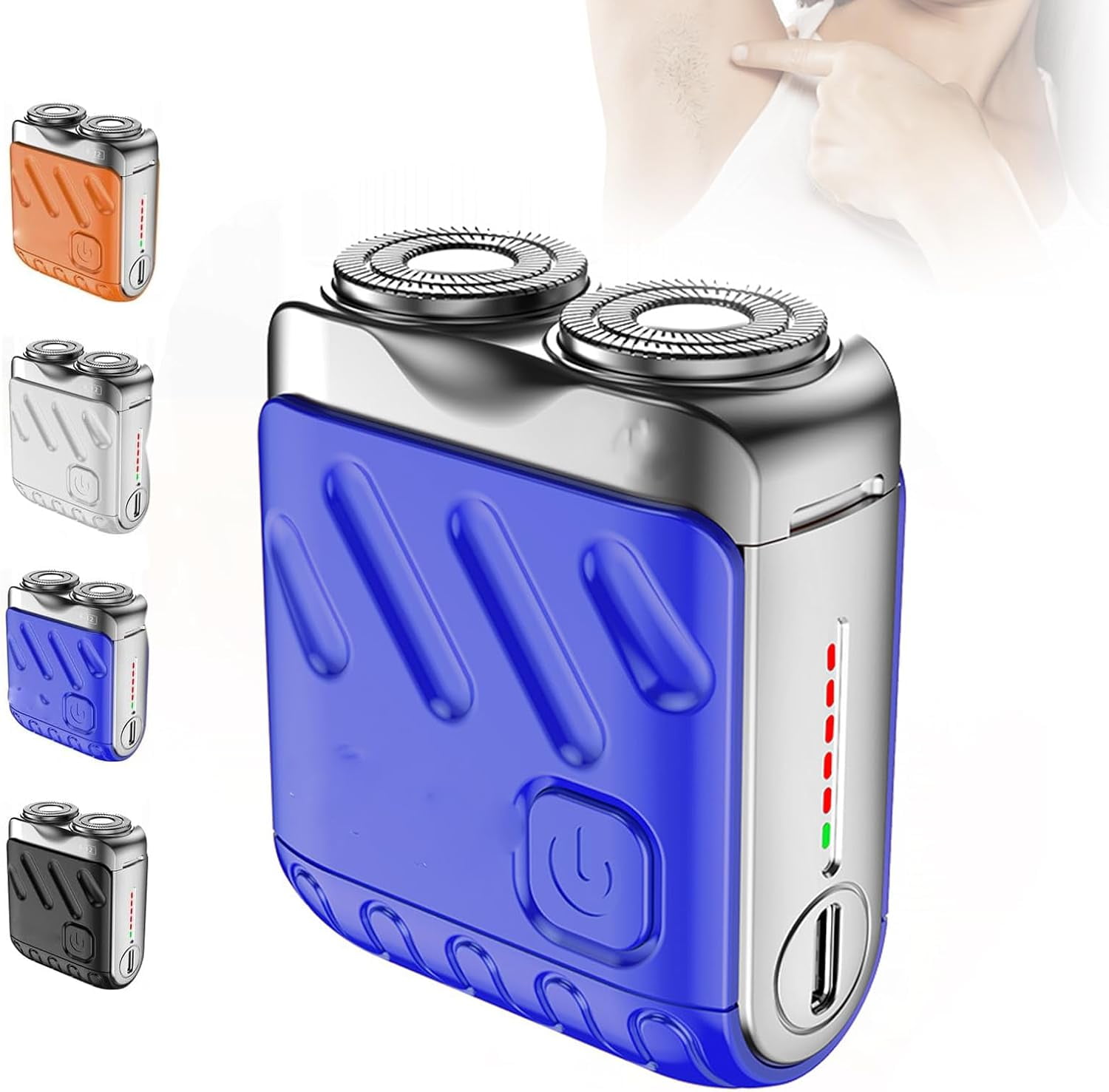 Smoderate Portable Rotary Dual Ring Electric Shaver, Rechargeable Mini ...