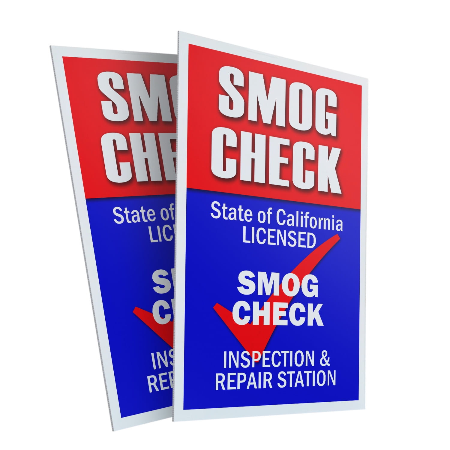 Smog Check (2-PACK) 24" x 36" Plastic Signs | Sign Insert 4mm ...