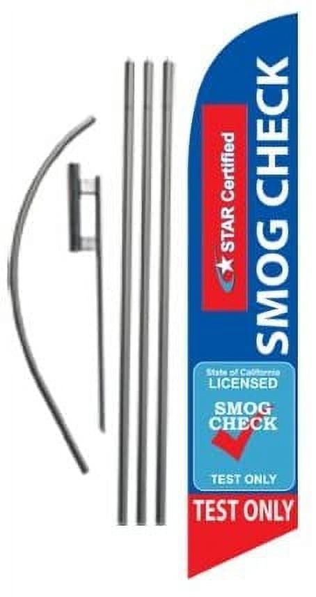 Smog Check Star Certified Test Only Advertising Feather Banner Swooper ...