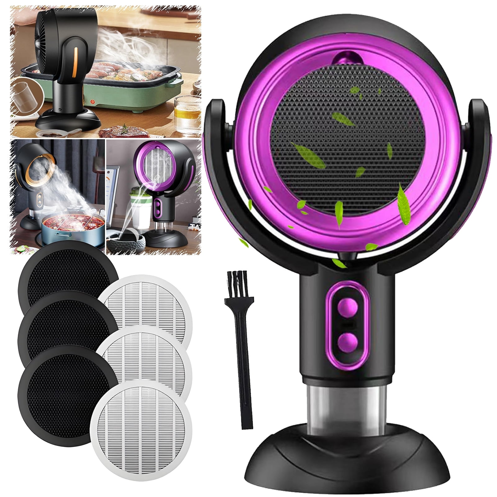 Smoke Away Purifier Fan with 6 PCS Filter Cotton,USB Charging 3000 mAh ...