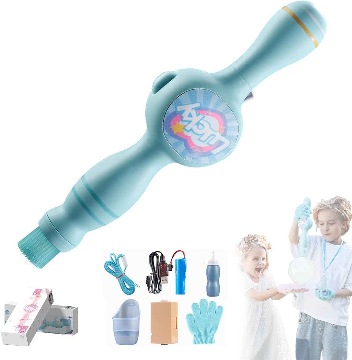 Smoke Bubble Machine & Elastic Bubble Fog Wand, Magic Interactive Fog ...