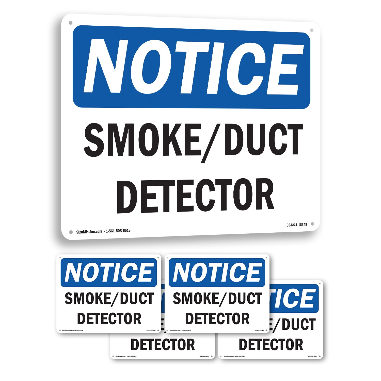 Smoke Duct Detector OSHA Notice Aluminum Sign 10 Inch x 7 Inch - 5 Pack ...